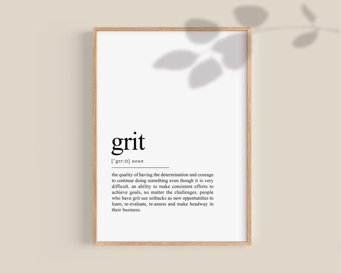 Grit Poster, Grit Definition Posters, Grit Quote, Grit Poster, Office ...