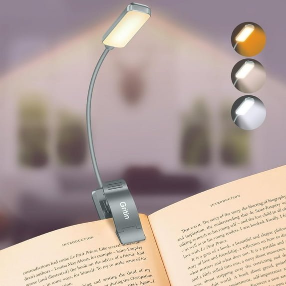 Gritin 9 LED Rechargeable Book Light for Reading in Bed - Eye Caring 3 ...