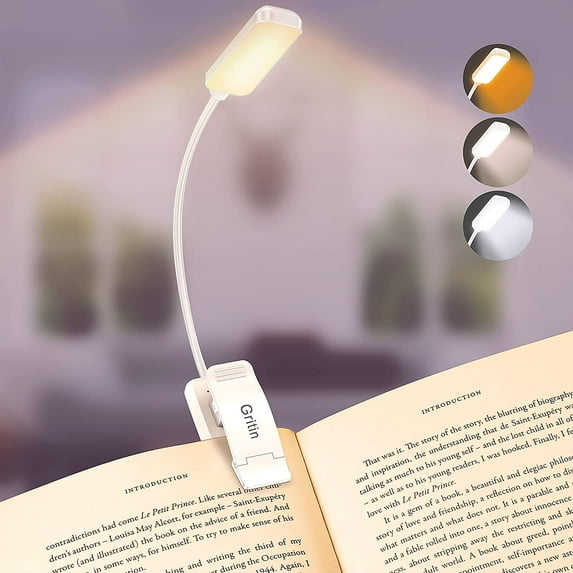 Gritin 9 LED Rechargeable Book Light for Reading in Bed -Eye Caring 3 ...