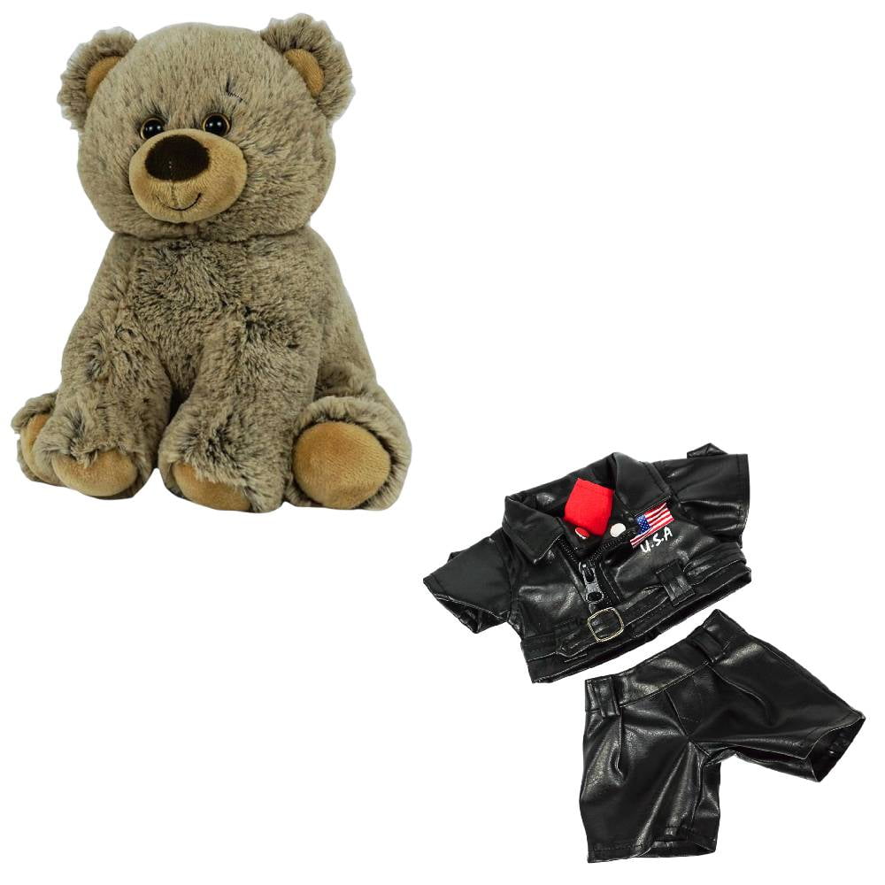 Griz the Grizzly Bear Stuffed Toy in Rider Biker Outfit – Plush Bear ...