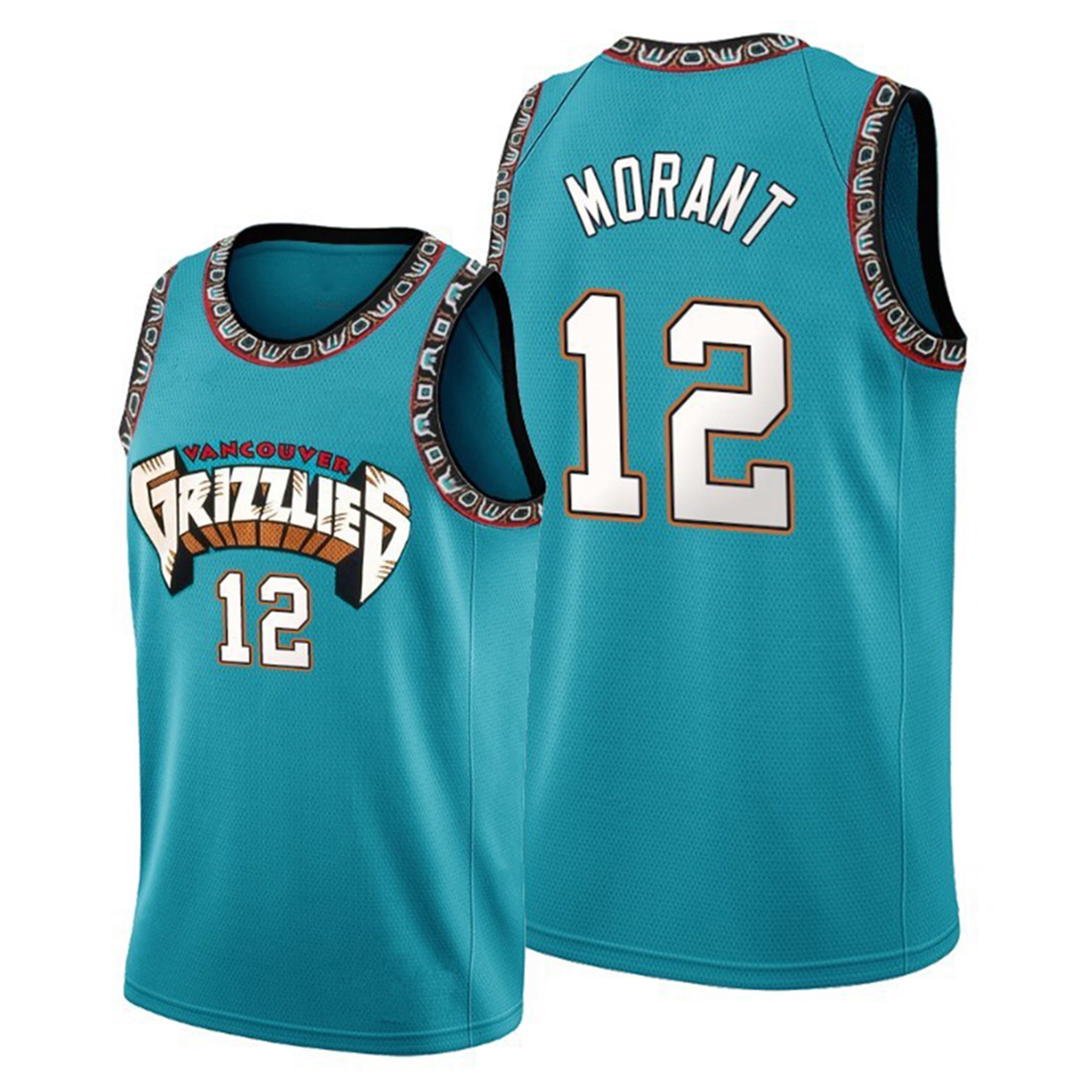 Grizzlies Morant Basketball Jerseys, 12# Retro Workout Uniform, Cotton ...