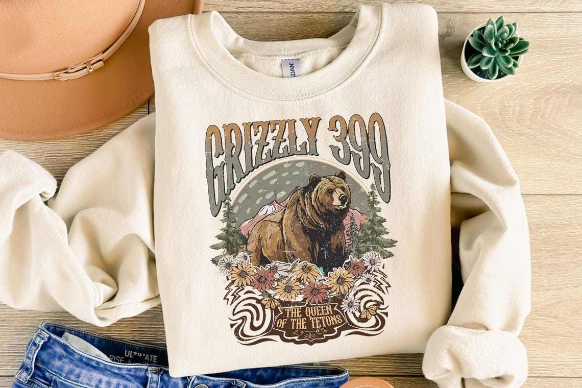 Grizzly 399 Shirt, In Memory of Bear 399 Forever Queen of the Tetons ...