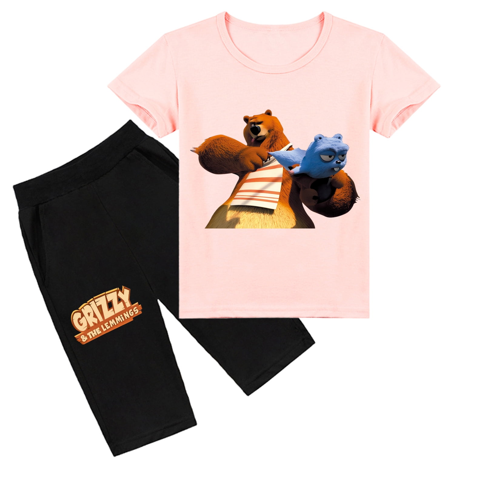 Grizzly And The Lemmings Printed Cotton Set: Short Sleeve T-shirt and ...