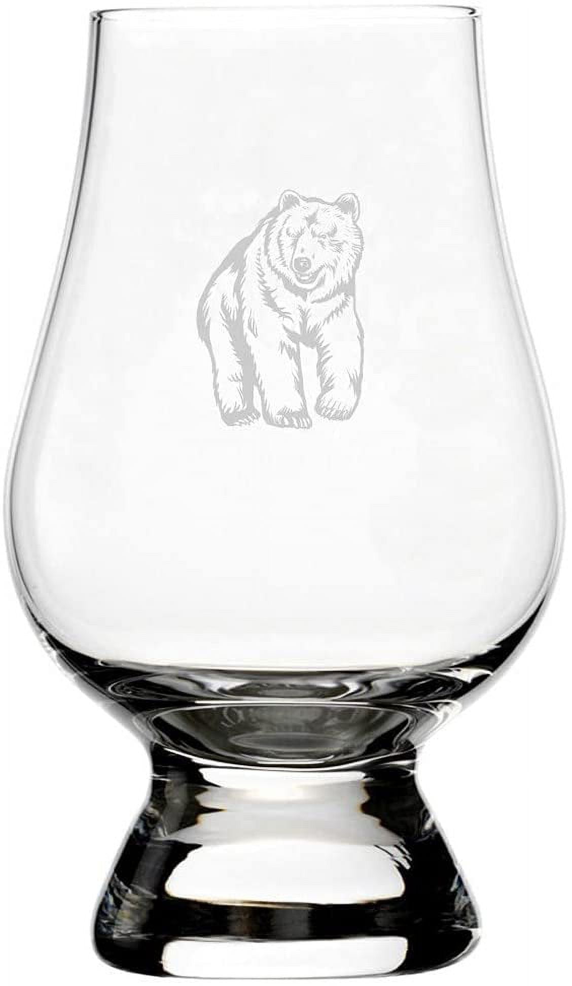 Grizzly Bear Body Zoo Animal Themed Etched 6.5oz Glencairn Whisky Glass ...