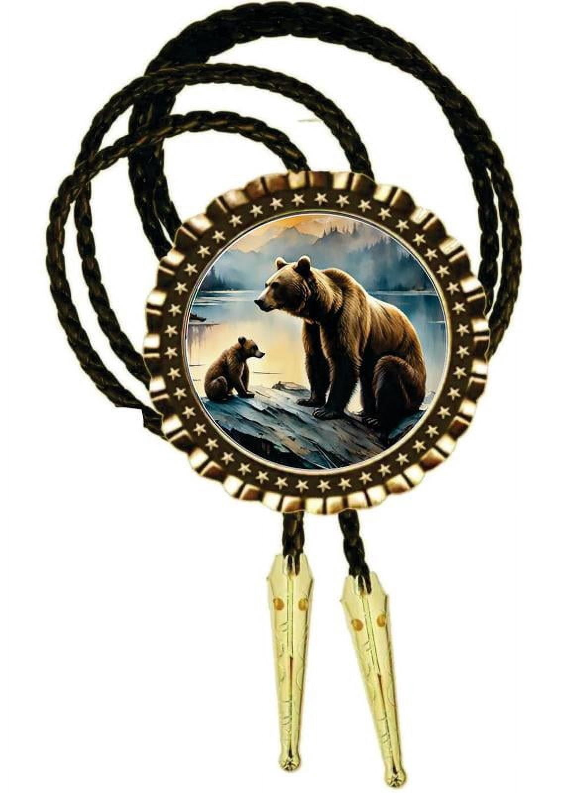 Grizzly Bear Bolo Tie Neck Tie Men’s Clothing Accessory Photo Art ...