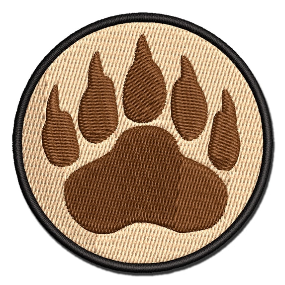 Grizzly Bear Claw Paw Applique Multi-Color Embroidered Iron-On Patch ...