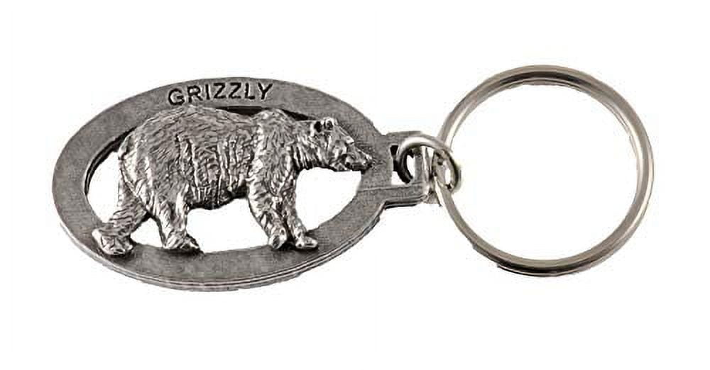Grizzly Bear Keychain, Key Fob, Key Ring, Pewter Key Chain,M035KC ...