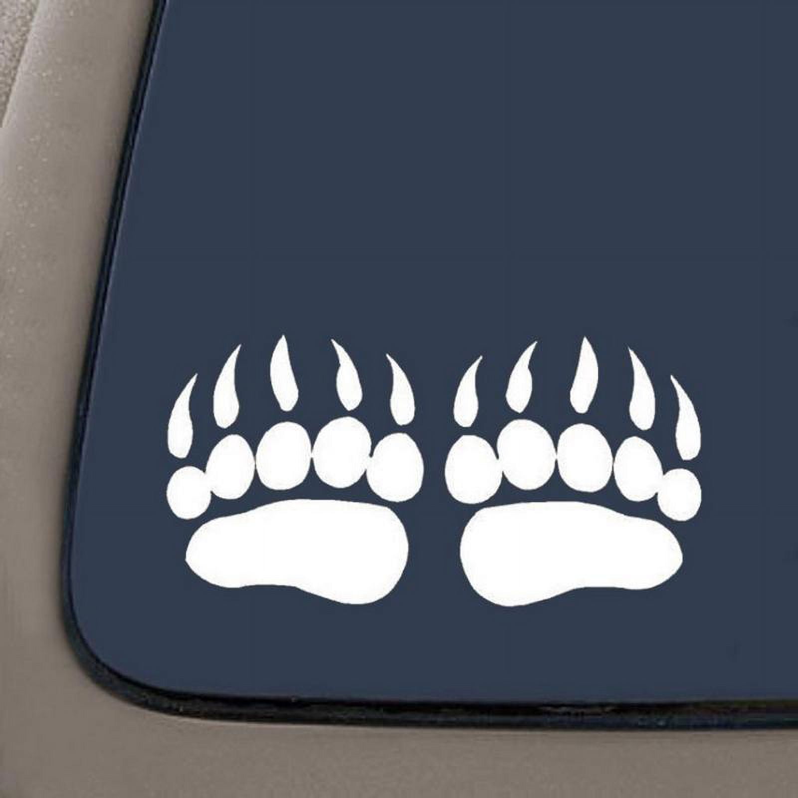 Grizzly Bear Paws Decal | 5.5-Inches Wide | White Vinyl Decal | Car ...