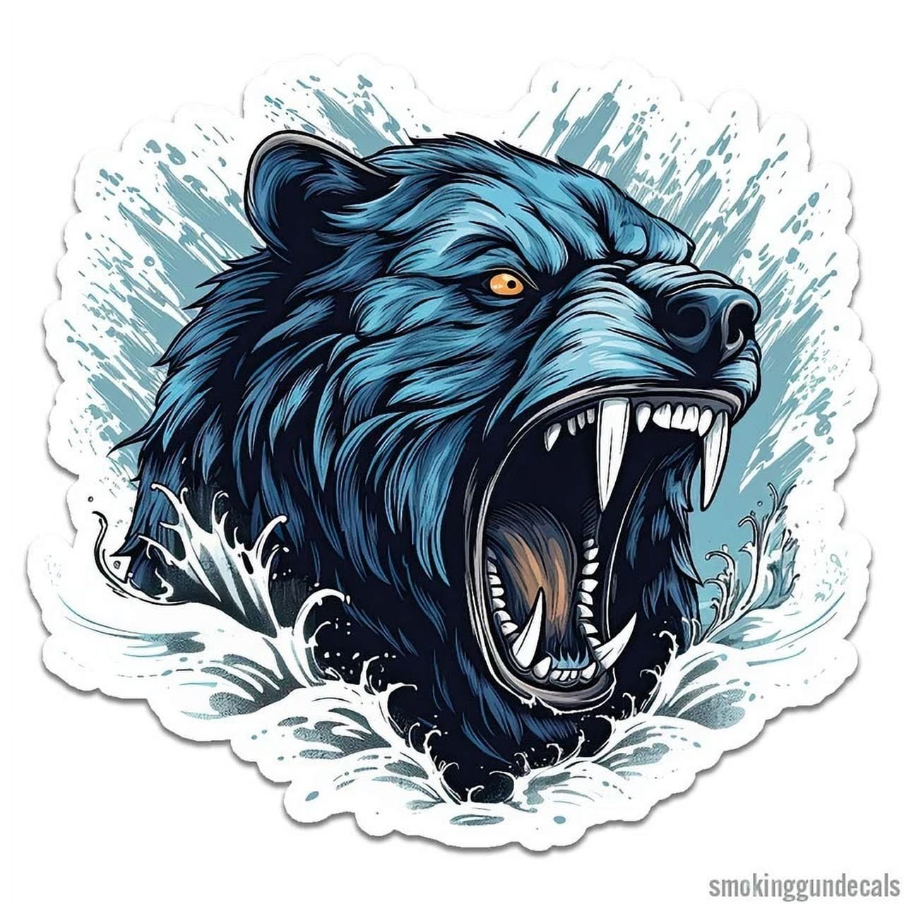 Grizzly Bear Sticker Indoor Outdoor Phone Decal Water Bottle Stickers ...