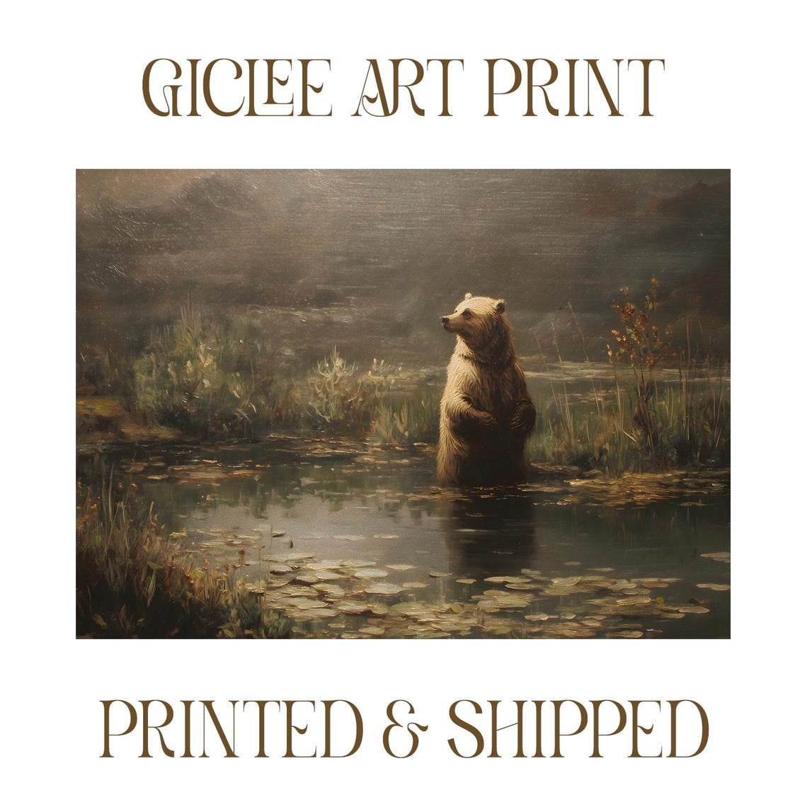 Grizzly Bear Wall Art For Cabin Decor For Nursery Wall Decor Bear Decor ...