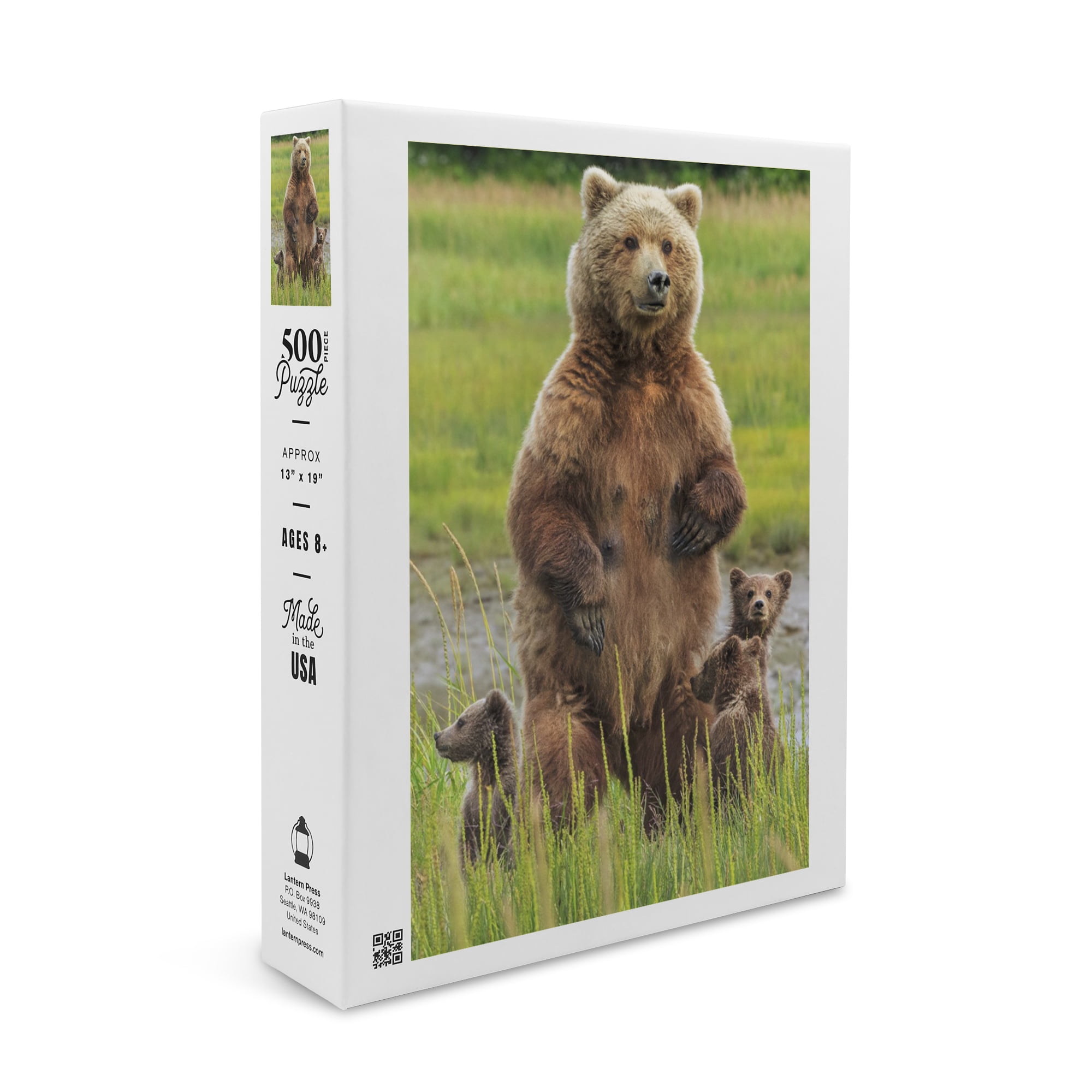 Grizzly Bear and Cubs (19x27 inches, Premium 500 Piece Jigsaw Puzzle ...