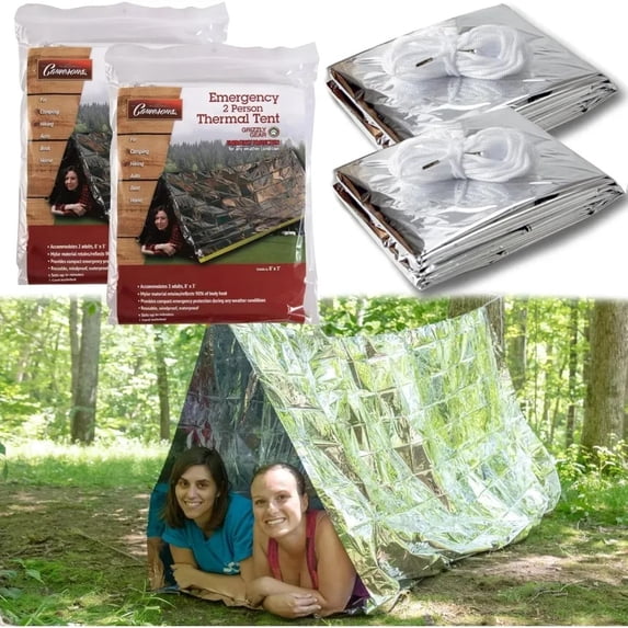 Grizzly Gear Emergency Thermal Tent | 2-Person Mylar Survival Shelter ...