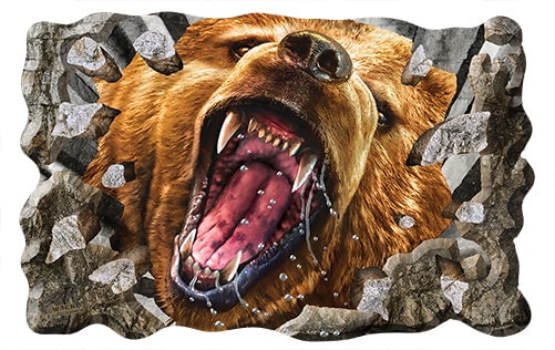 Grizzly Growl Novelty Sign | Indoor/Outdoor | Funny Home Décor for ...