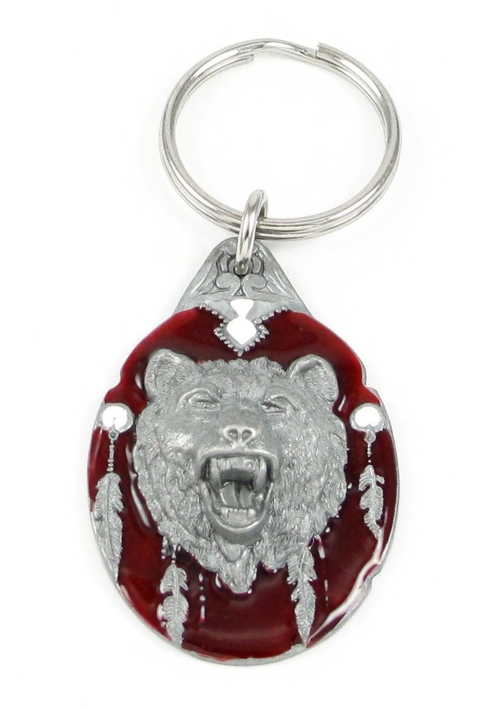 Grizzly Head Pewter Keychain - Walmart.com