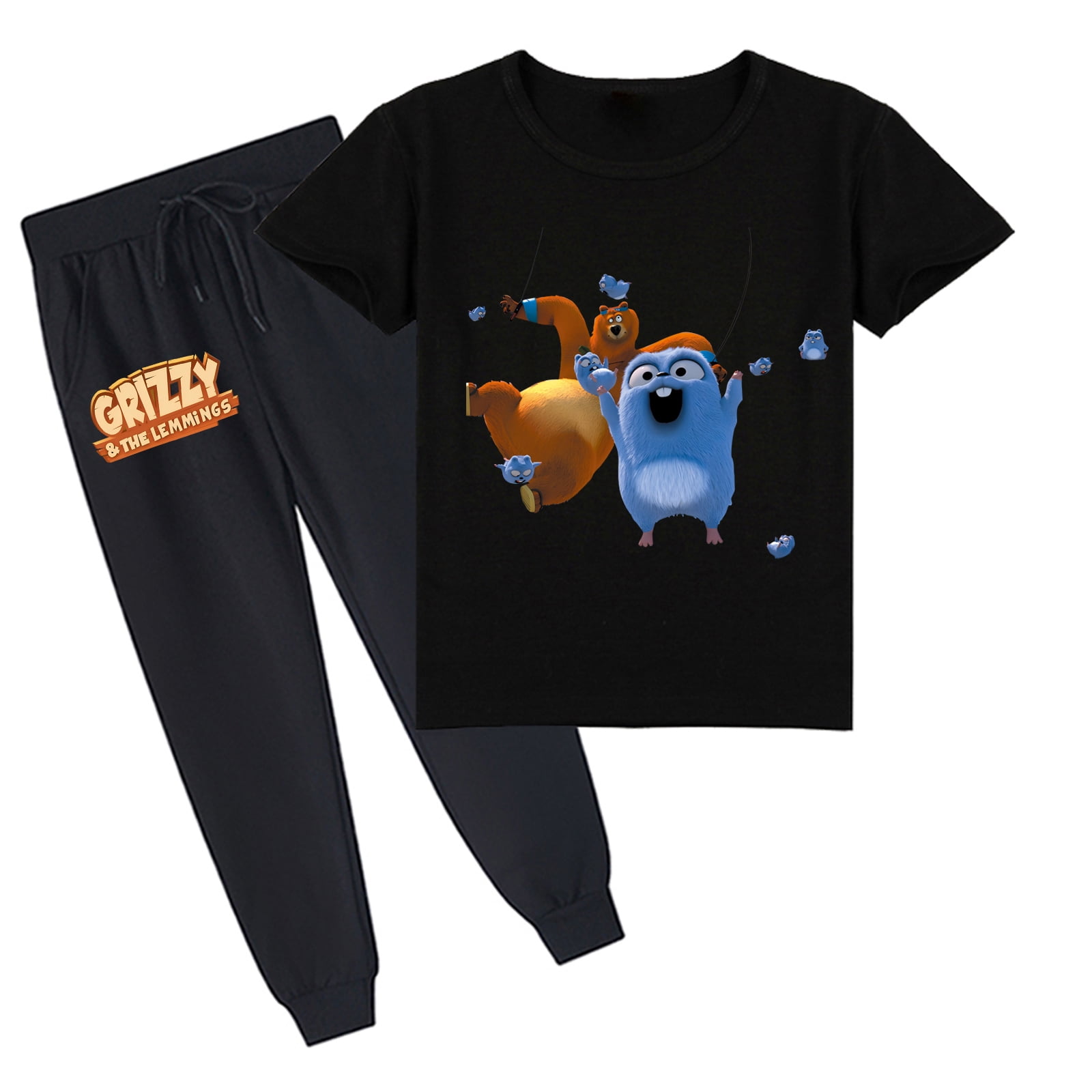 Grizzly and the Lemmings Cotton Short Sleeve T-shirt and Long Pants Set ...