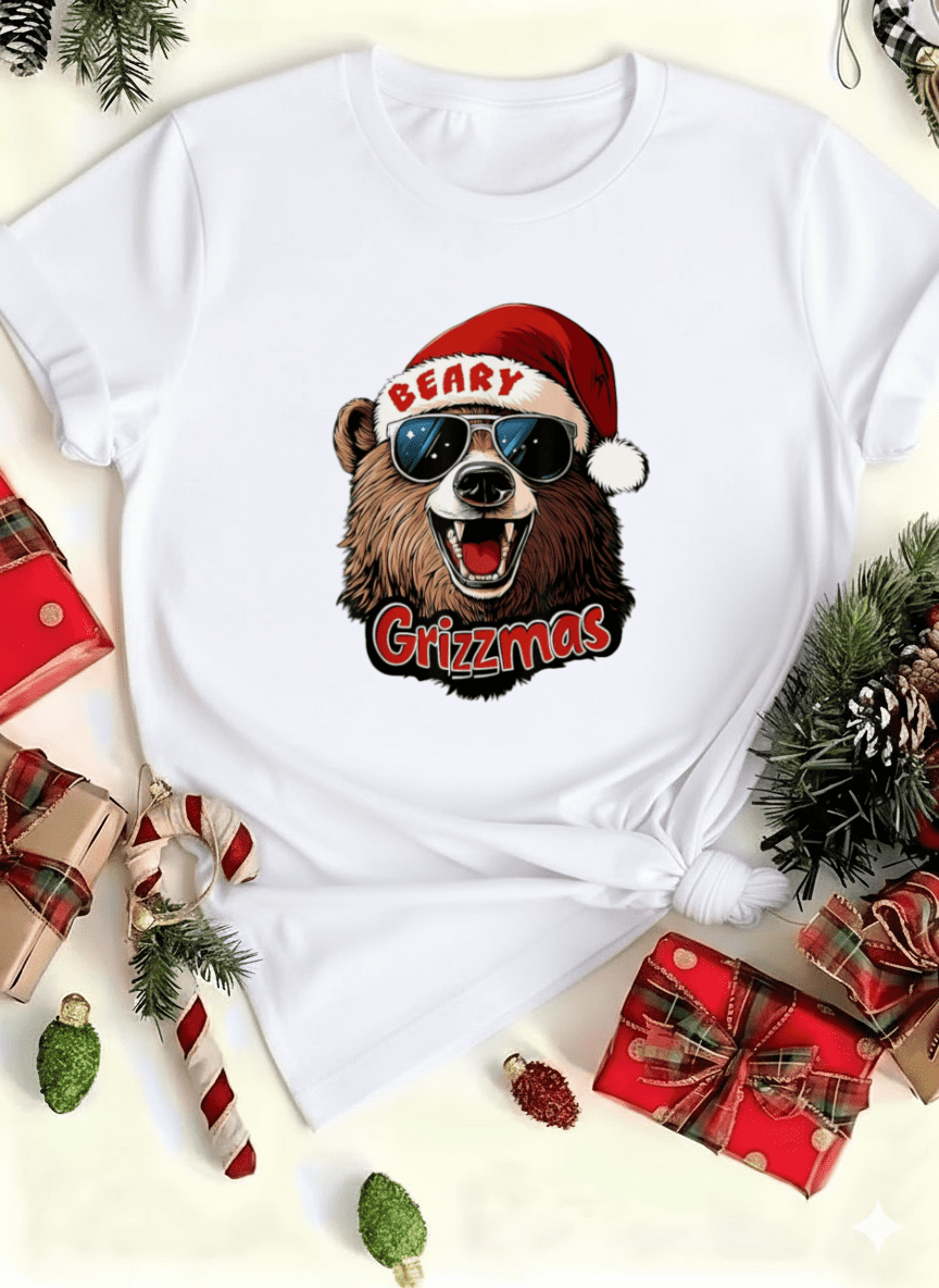 Grizzmas Rizz Bear Holiday Icon Cool Festive Humor Style Unisex T-Shirt ...