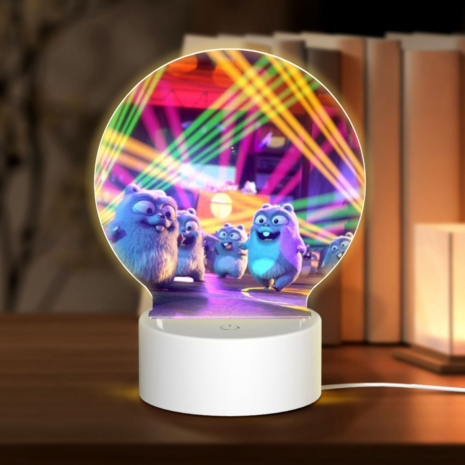 Grizzy And the Lemmings Cartoon Round Acrylic Night Light Decoration ...