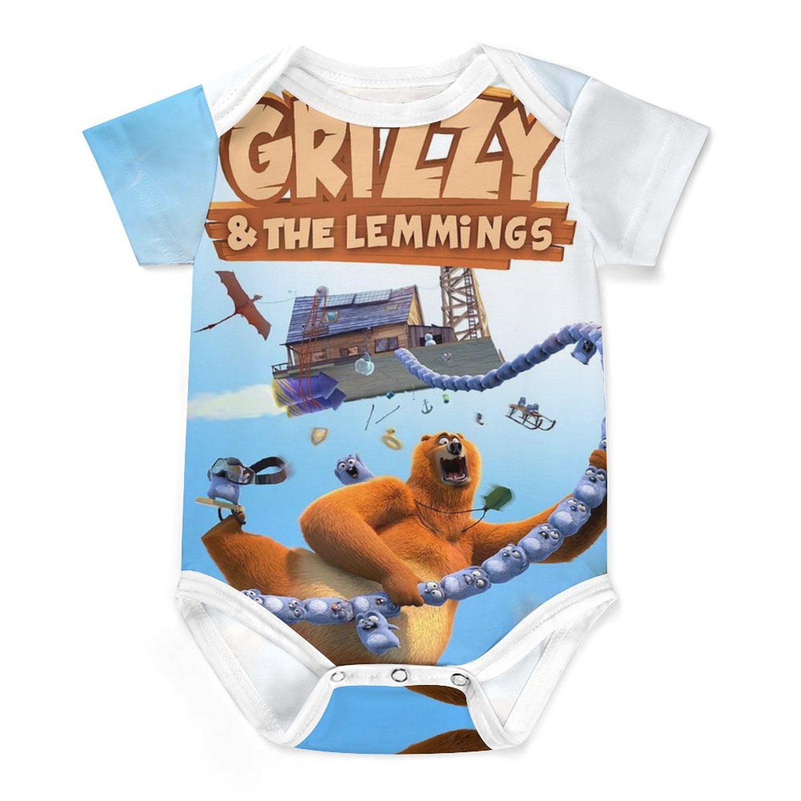 Grizzy And The Lemmings Baby Boy Girl Short Sleeve Romper Clothing Set ...