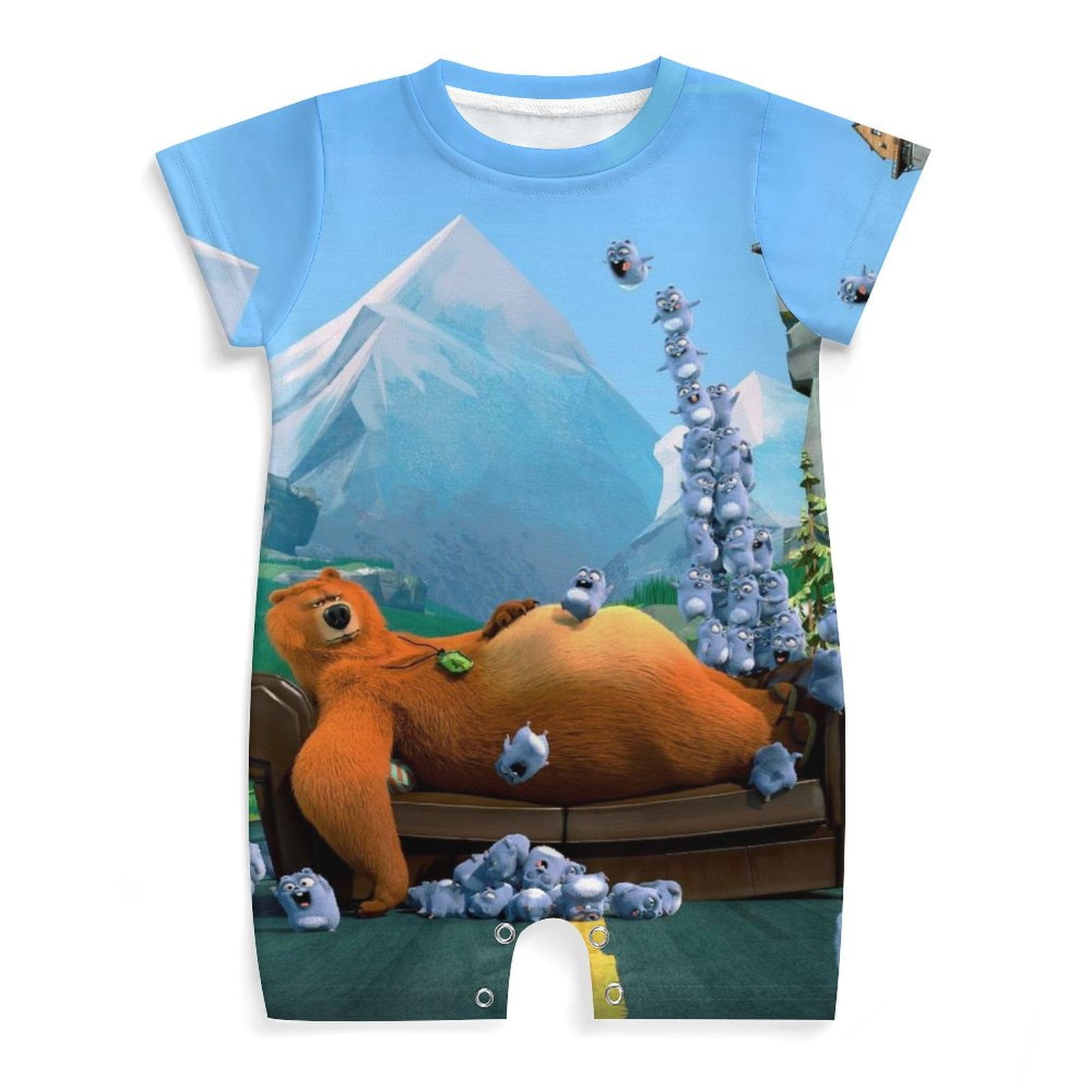 Grizzy And The Lemmings Baby Boy Girl Short Sleeve Romper Clothing Set ...