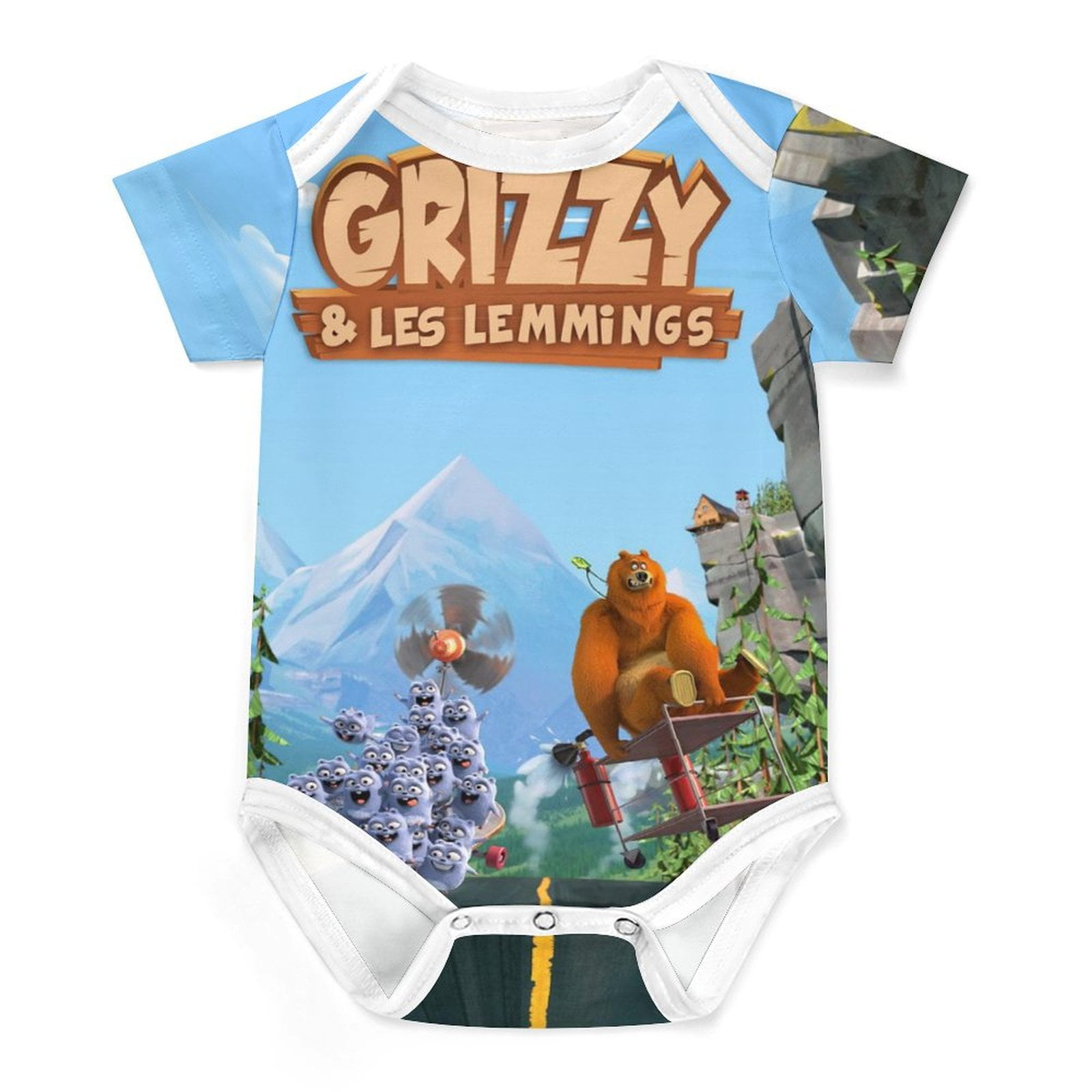 Grizzy And The Lemmings Baby Boy Girl Short Sleeve Romper Clothing Set ...