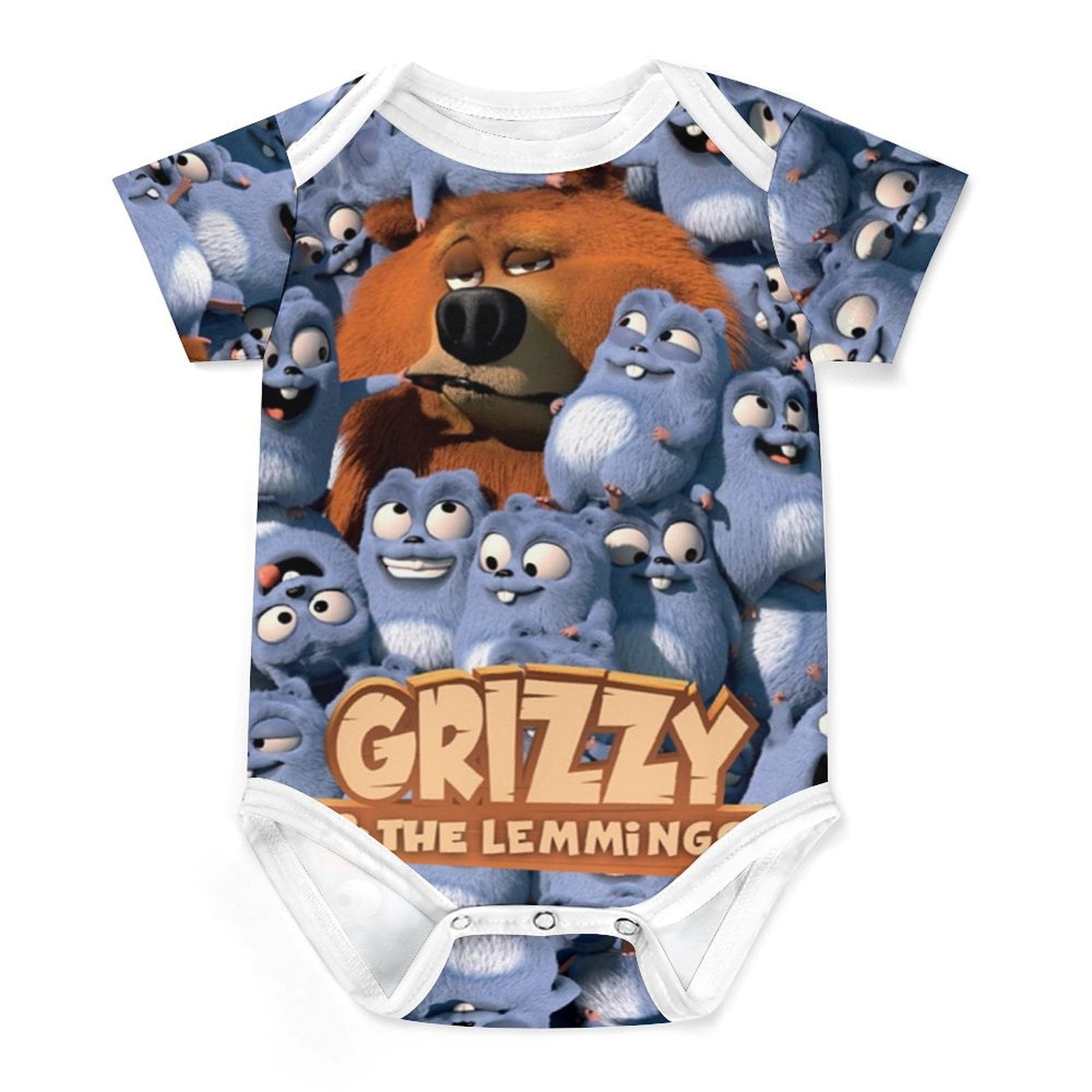 Grizzy And The Lemmings Baby Boy Girl Short Sleeve Romper Clothing Set ...