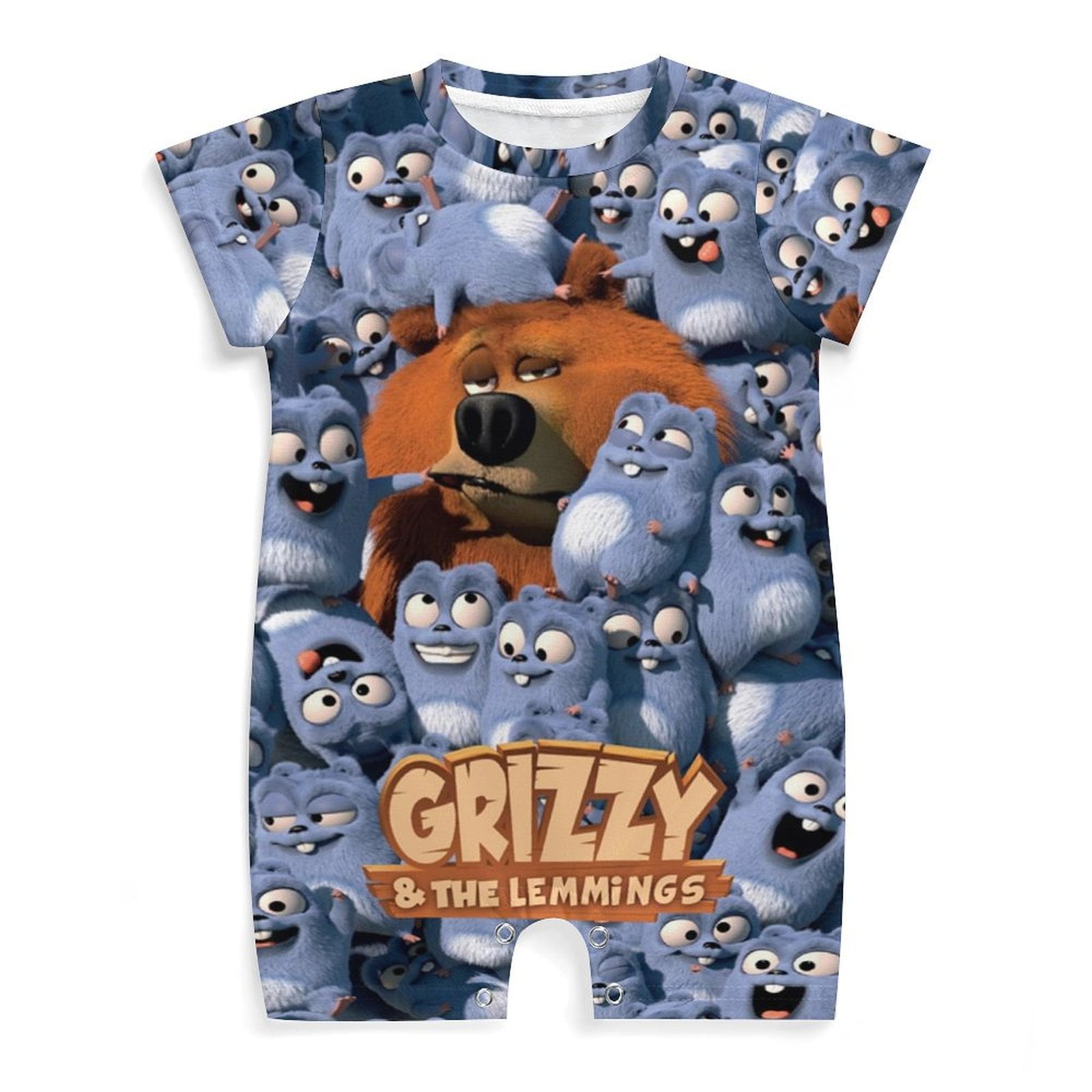 Grizzy And The Lemmings Baby Boy Girl Short Sleeve Romper Clothing Set ...