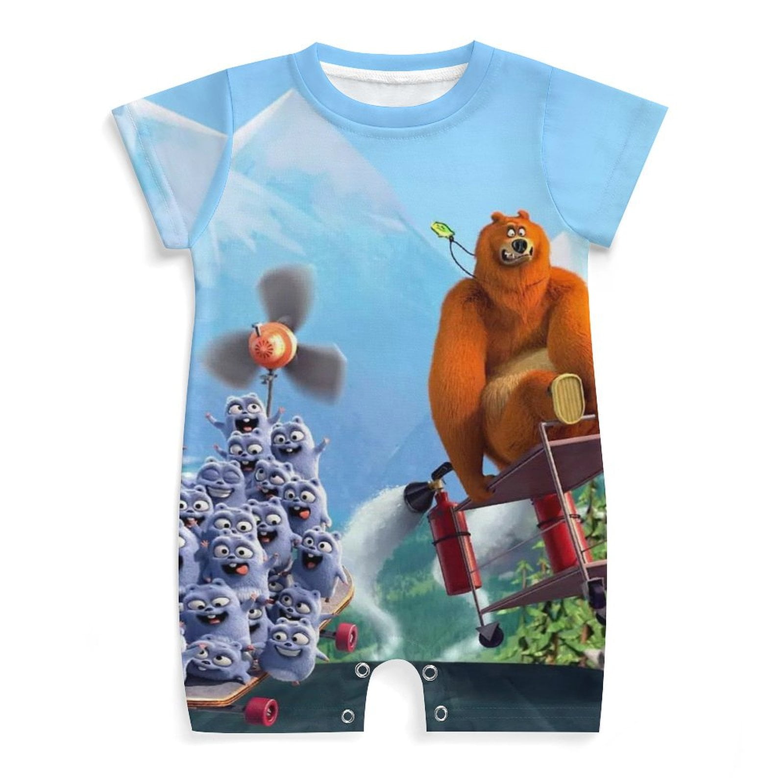 Grizzy And The Lemmings Baby Boys Girls Rompers Short Sleeve One Piece ...