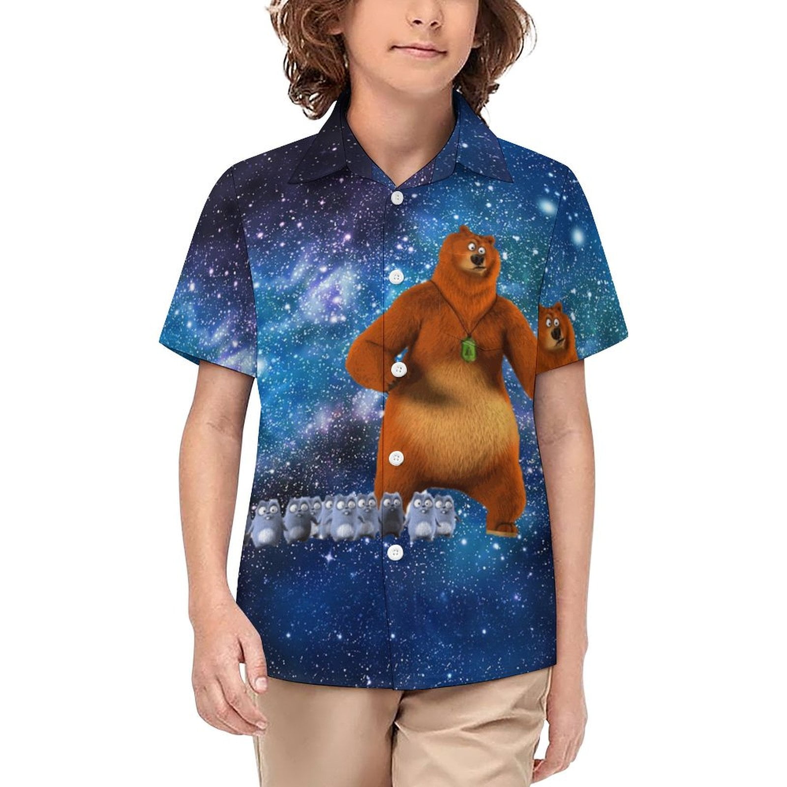 Grizzy And The Lemmings Boy's Button Down Shirt Summer Short Sleeve ...