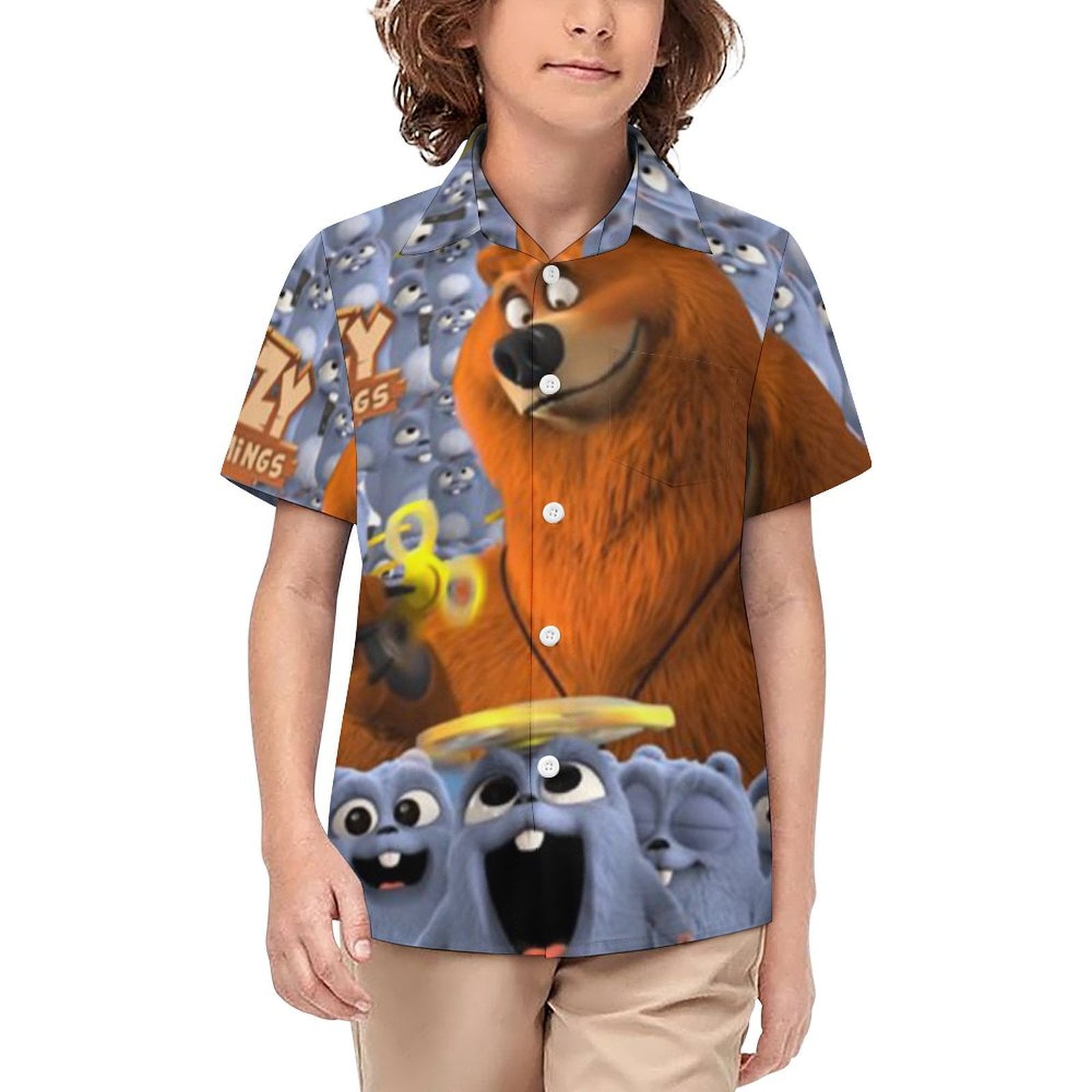 Grizzy And The Lemmings Boy's Button Down Shirt Summer Short Sleeve ...