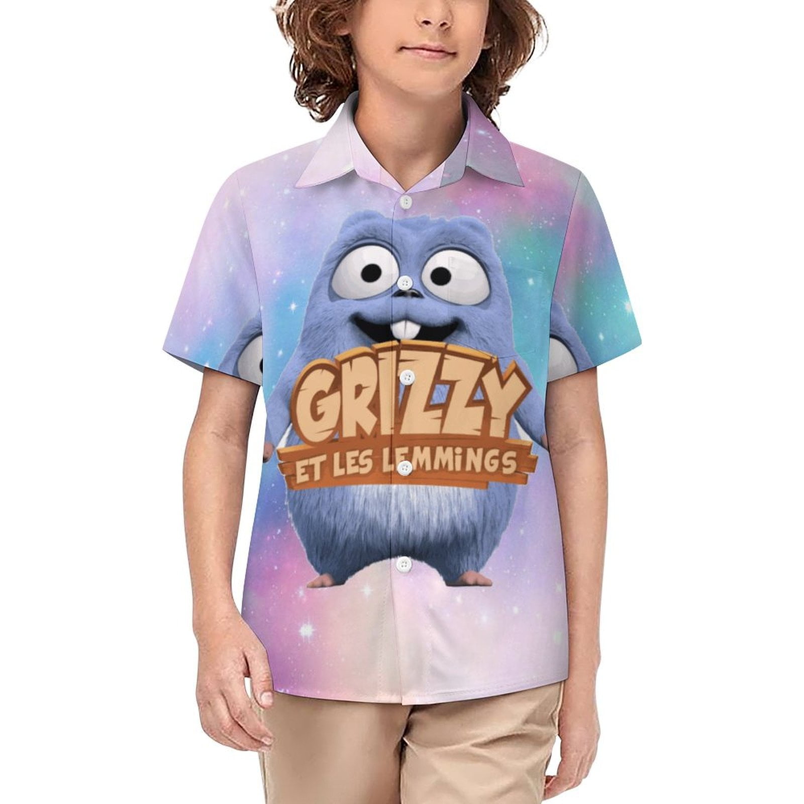 Grizzy And The Lemmings Boy's Button Down Shirt Summer Short Sleeve ...