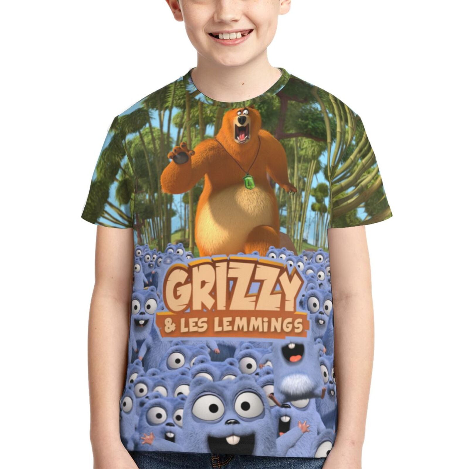 Grizzy And The Lemmings Boys Girls 3d Graphic Printed T-Shirt Crewneck ...