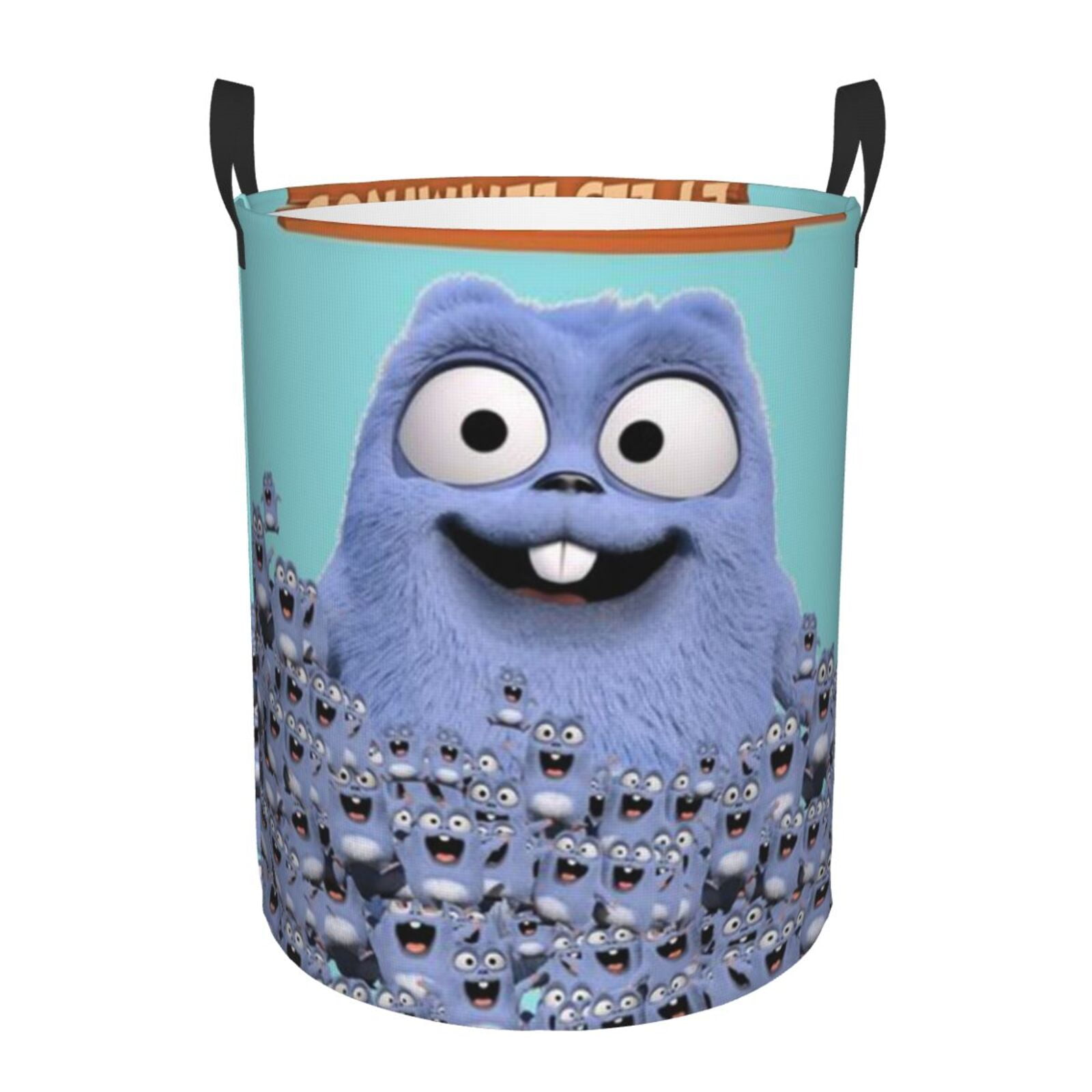 Grizzy And The Lemmings Circular Hamper With Handle Storage Basket ...