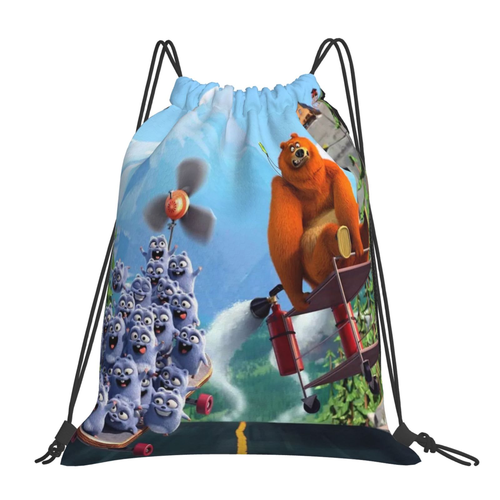 Grizzy And The Lemmings Drawstring Backpack Lightweight Foldable Sporty ...