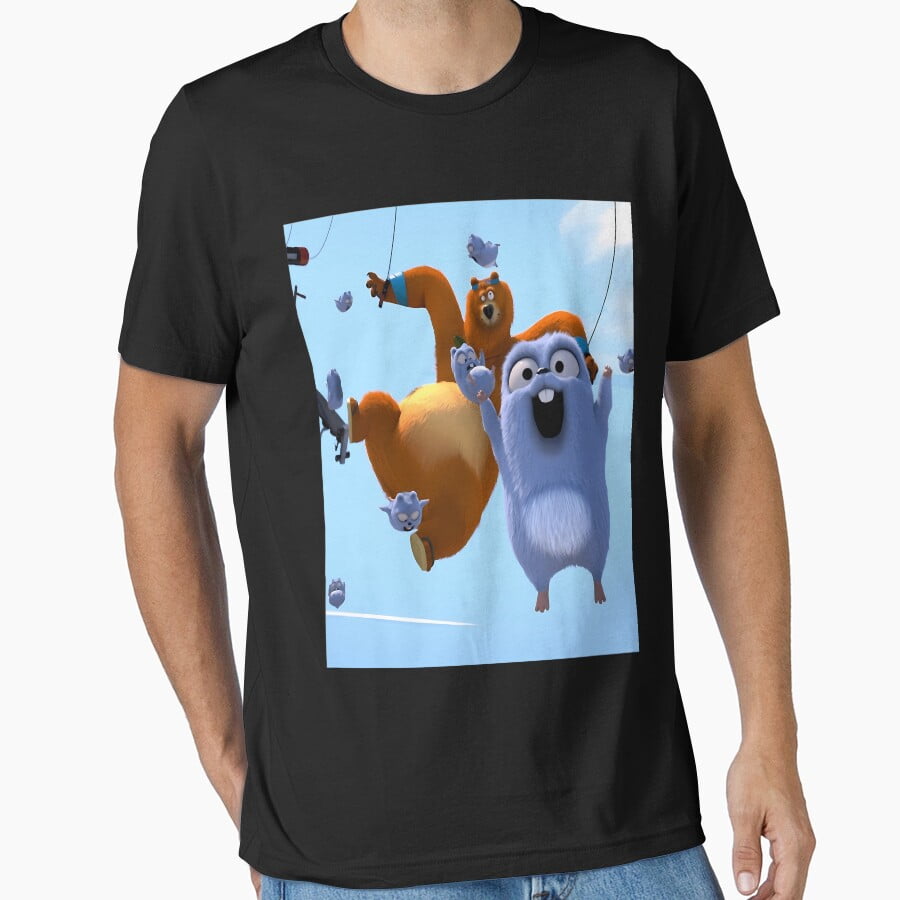 Grizzy And The Lemmings In The Sky Floating Cartoon Scene Unisex T ...