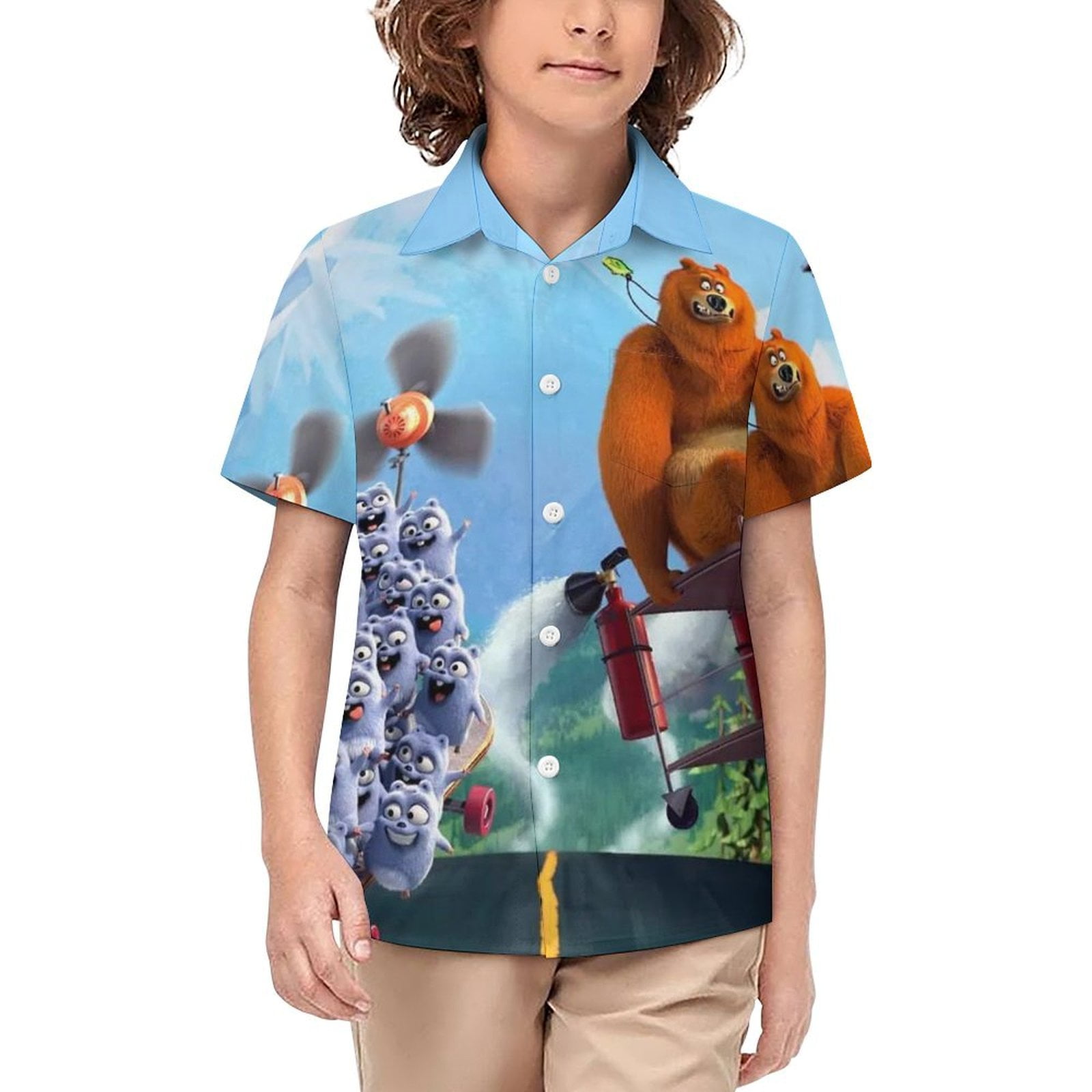 Grizzy And The Lemmings Kid's Short Sleeved Shirt Summer Daily Casual ...