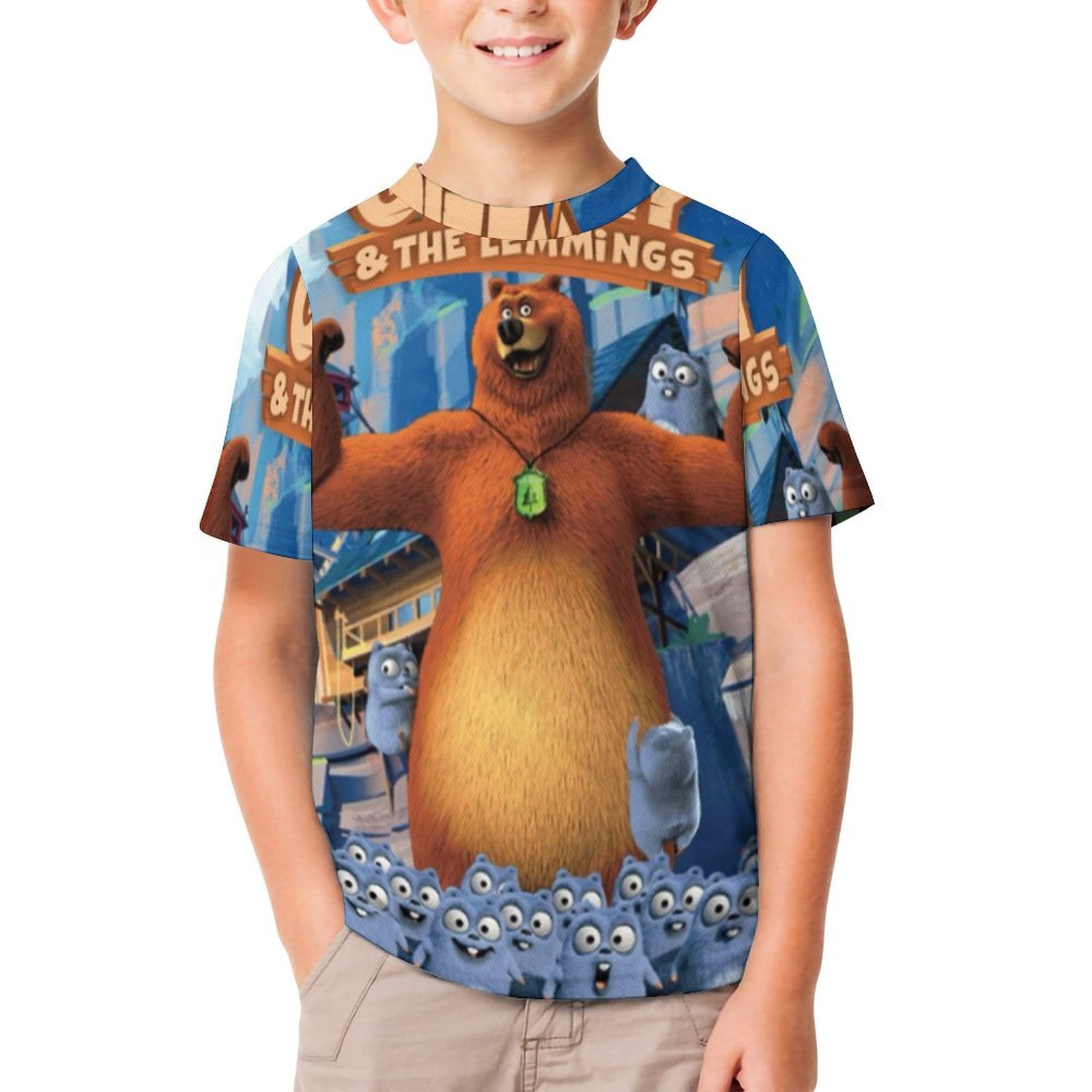 Grizzy And The Lemmings Kid's T-Shirt Short Sleeve T-Shirt Tops Summer ...