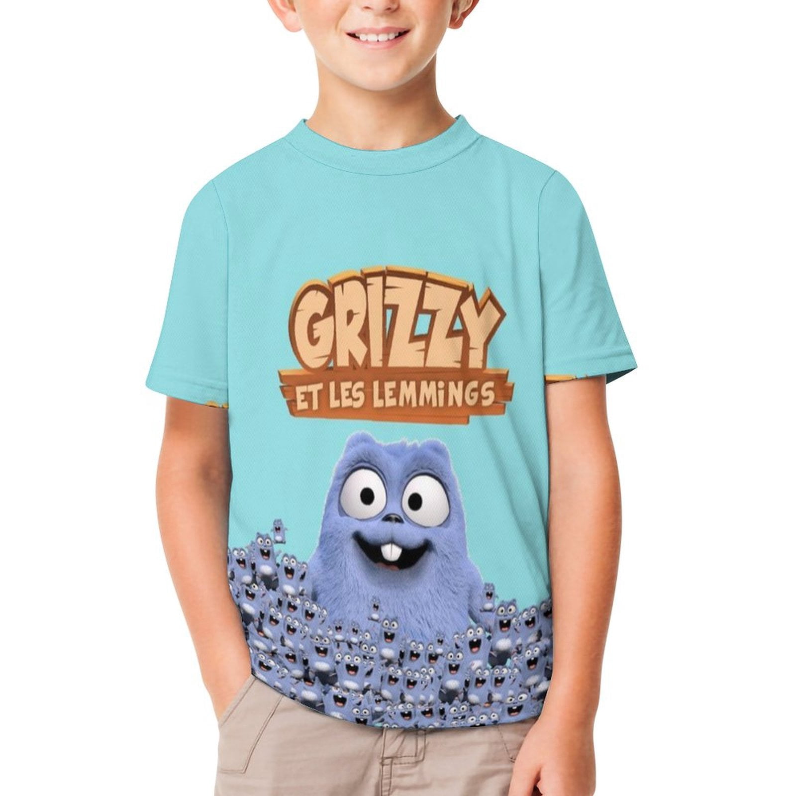 Grizzy And The Lemmings Kid's T-Shirt Short Sleeve T-Shirt Tops Summer ...