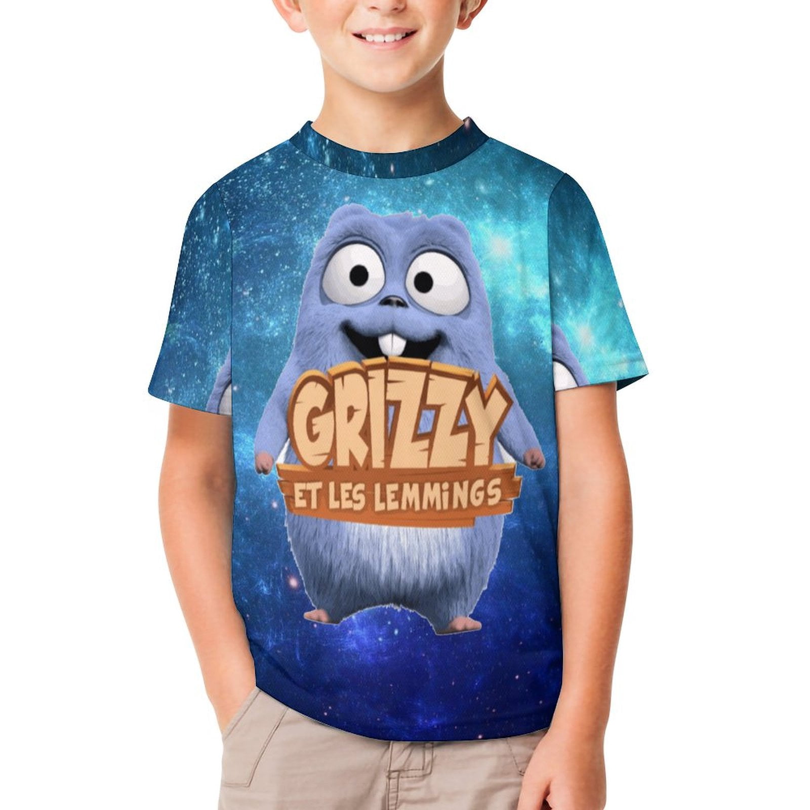 Grizzy And The Lemmings Kid's T-Shirt Short Sleeve T-Shirt Tops Summer ...