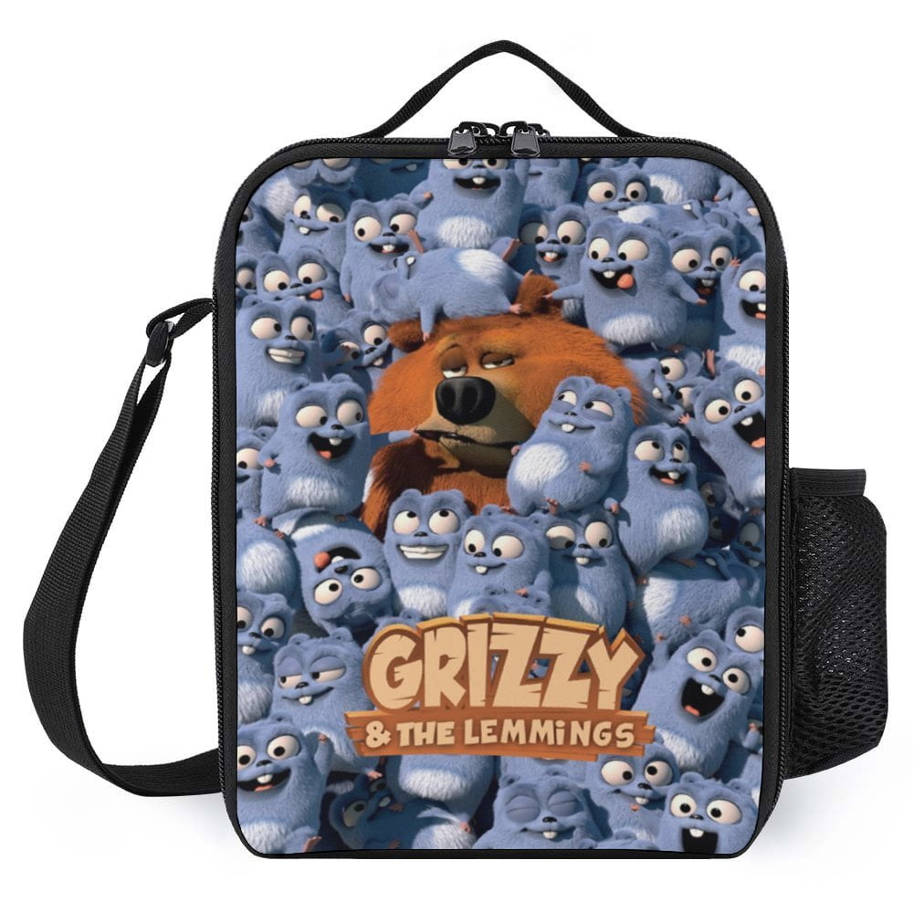 Grizzy And The Lemmings Lunch Bag, Insulated Lunch Box Large Capacity Reusable Insulated Cooler ...