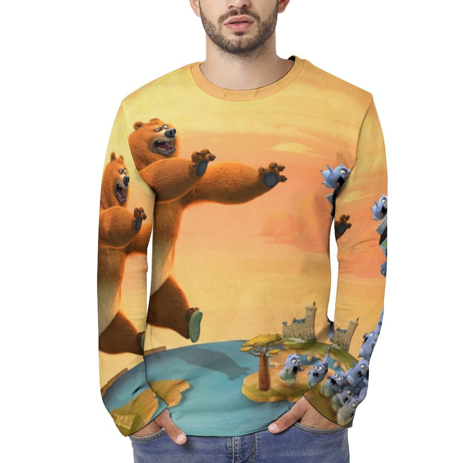 Grizzy And The Lemmings Men's Graphic T Shirts Long Sleeve Printed Tee ...