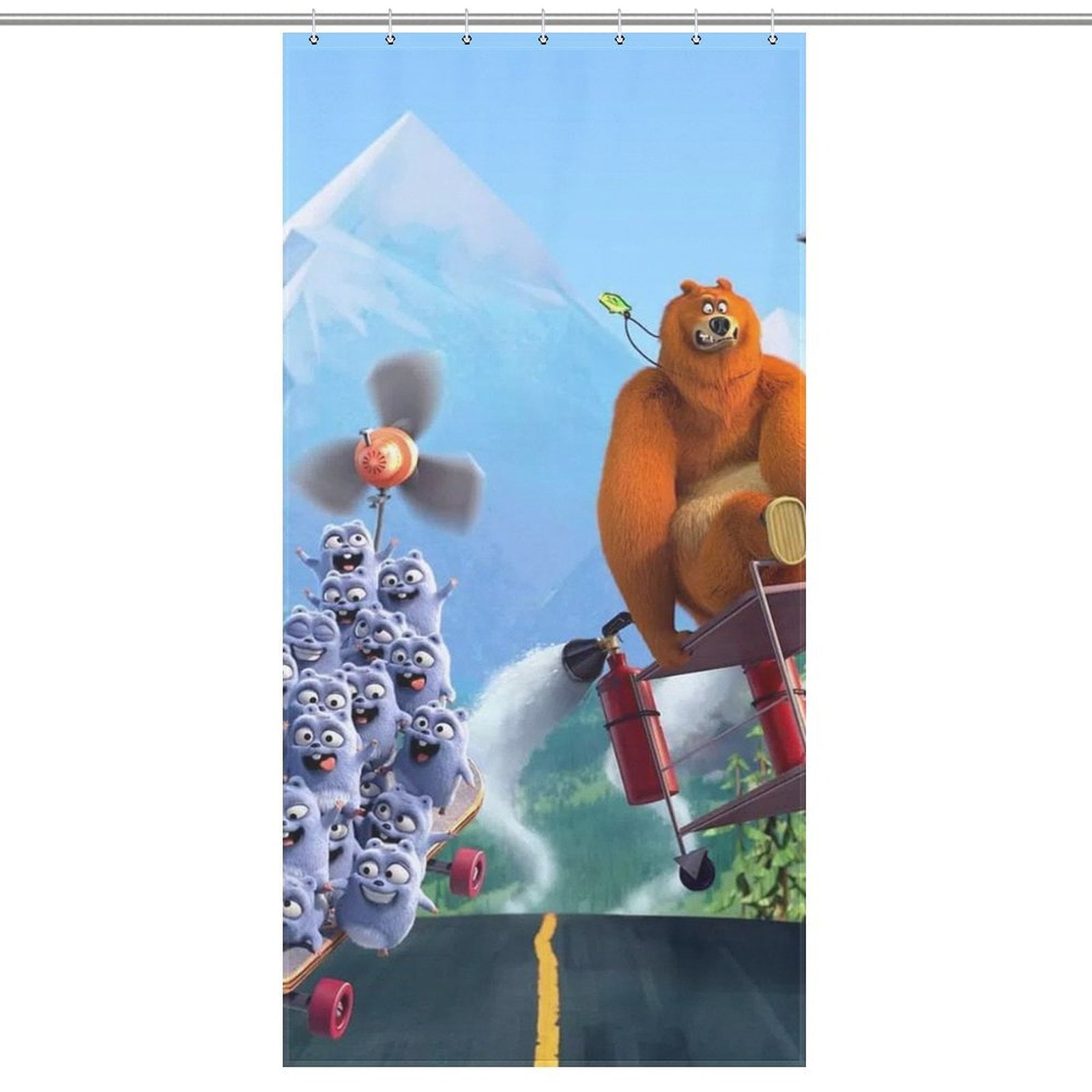 Grizzy And The Lemmings Shower Curtain Decor Bath Curtain Waterproof ...