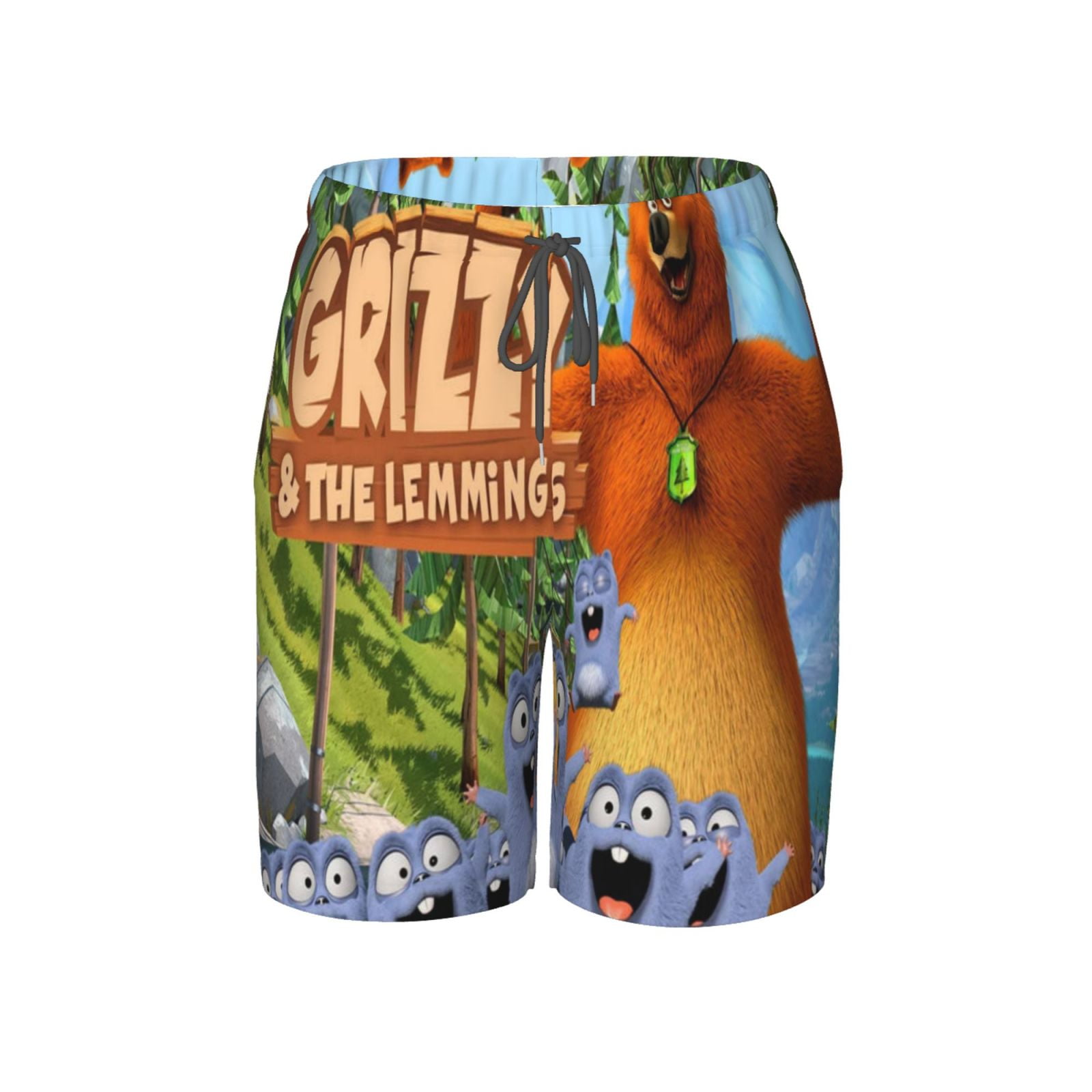 Grizzy and the Lemming Swim Trunks for Boys Beach Short with Drawstring ...