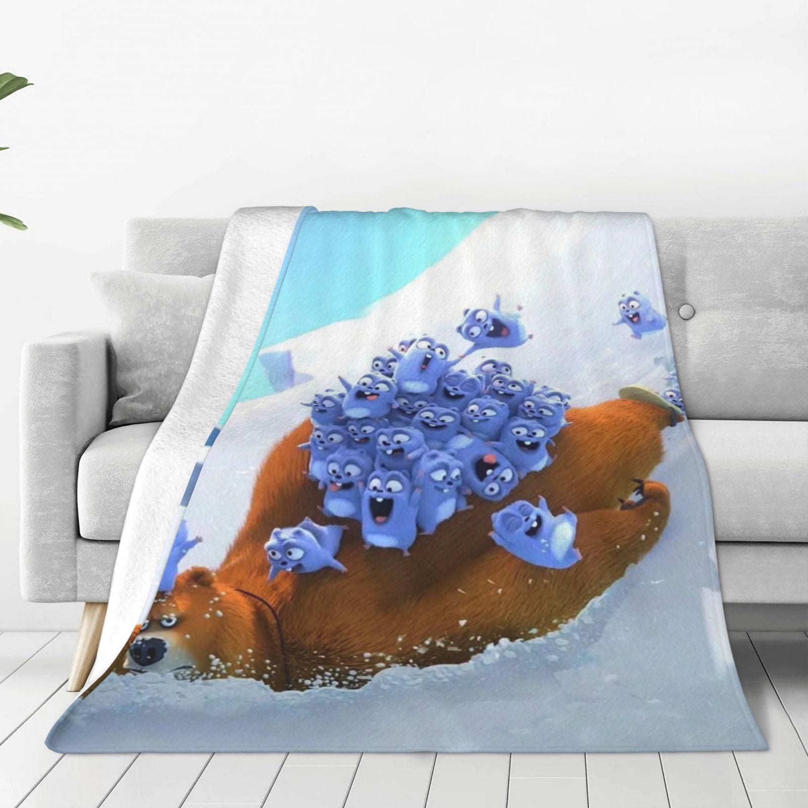 Grizzy And the Lemmings Flannel Blanket Cozy Ultra-Soft Micro Fleece ...