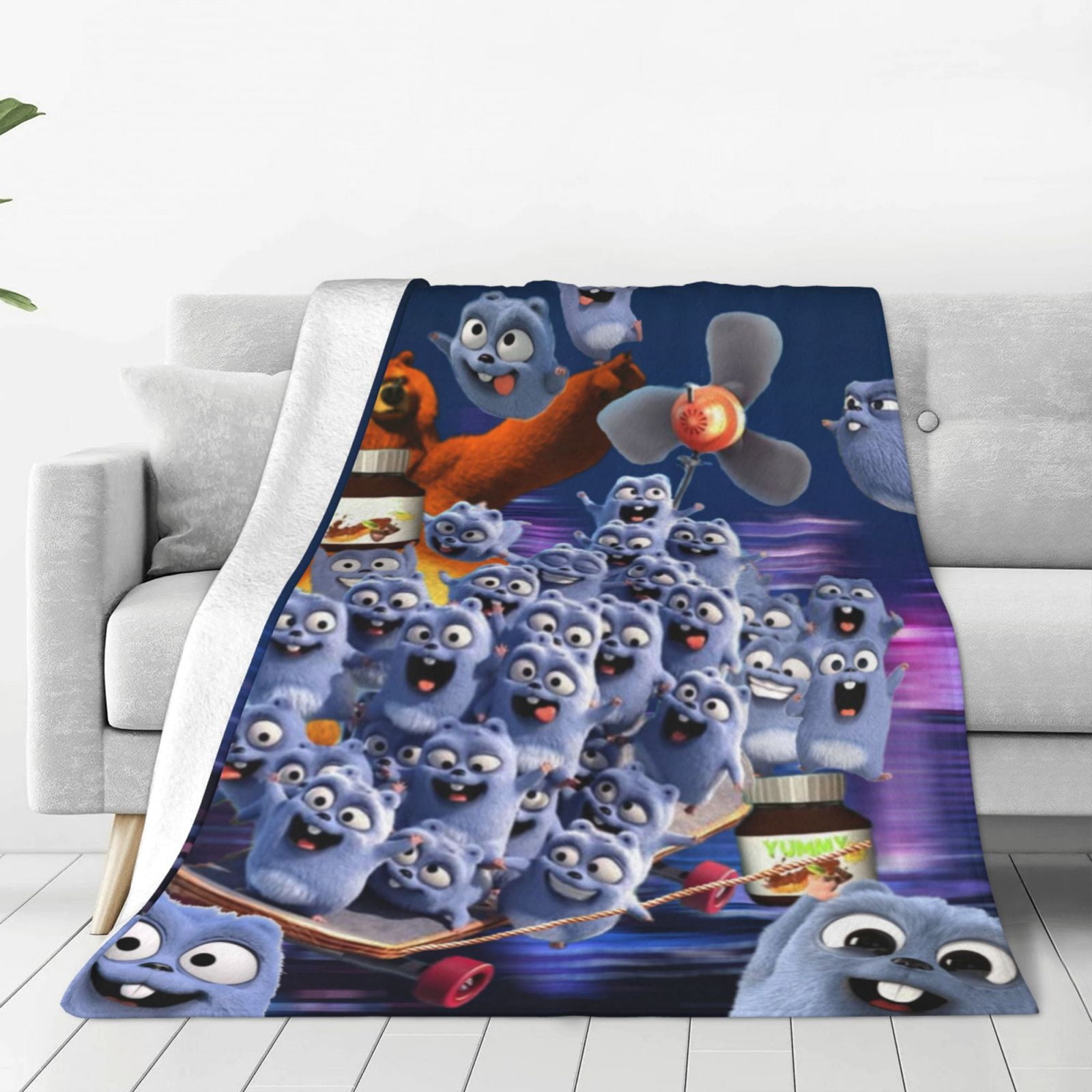 Grizzy And the Lemmings Flannel Blanket Cozy Ultra-Soft Micro Fleece ...
