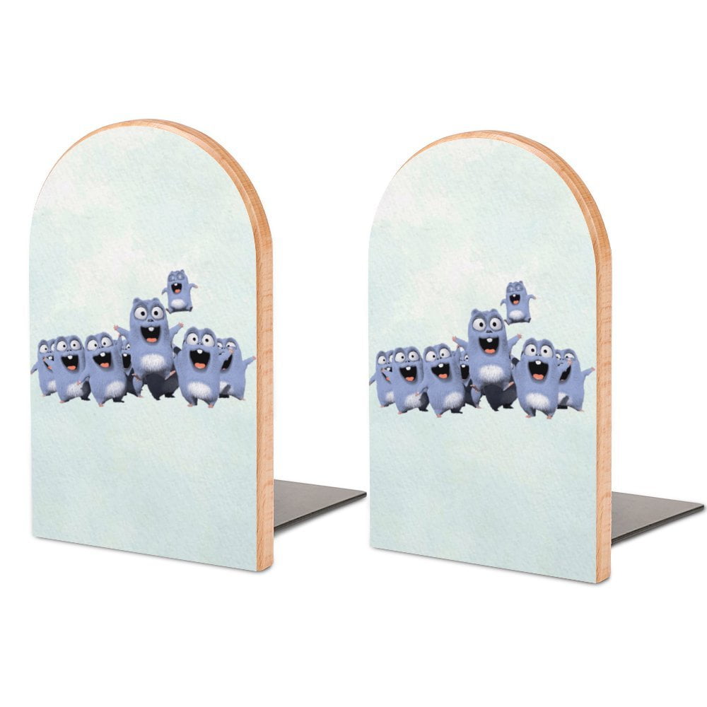 Grizzy Blue-Gray Grizzy And The Lemmings Bookends Wood Book Divider ...