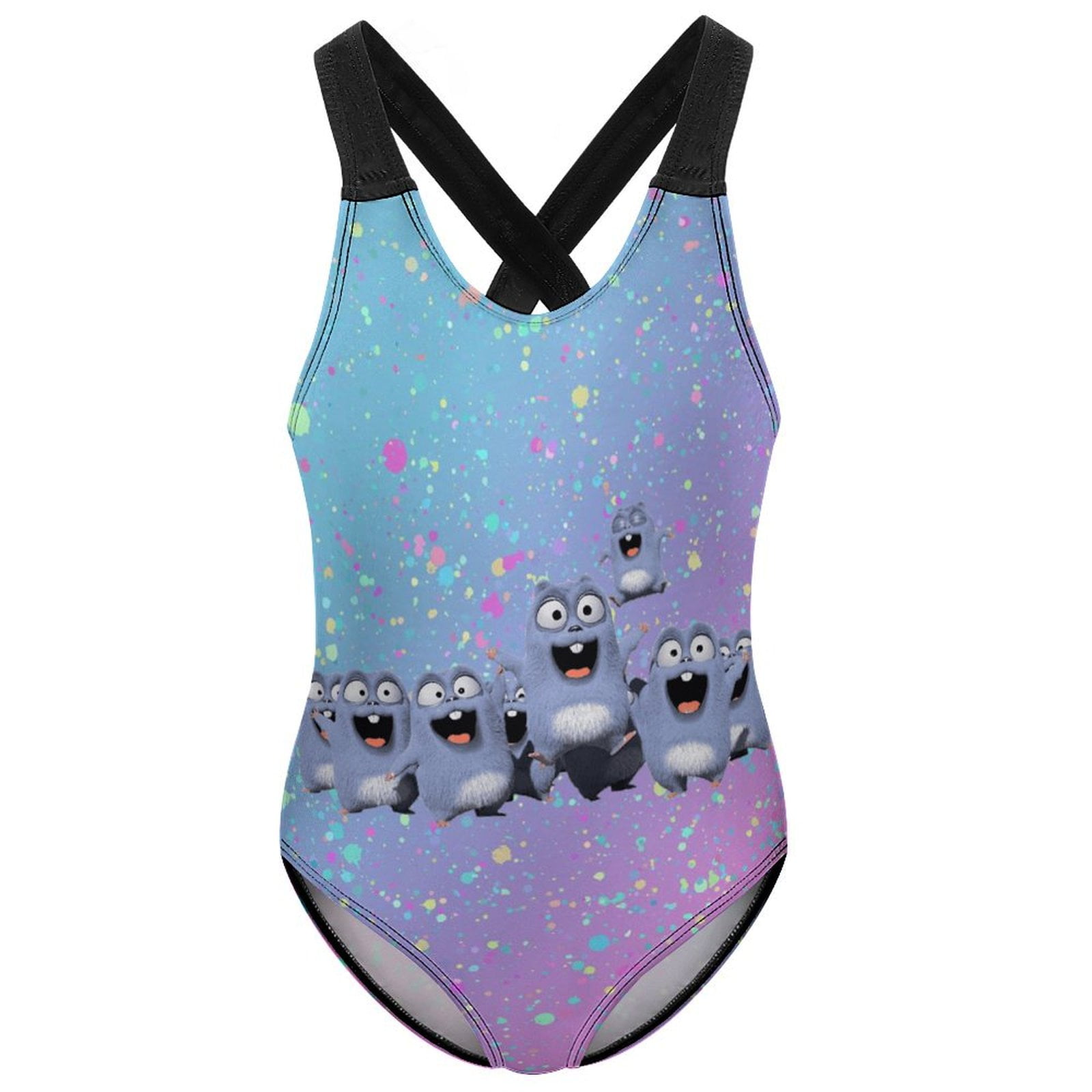 Grizzy Blue-Gray Grizzy And The Lemmings Girl's One-piece Swimsuit ...