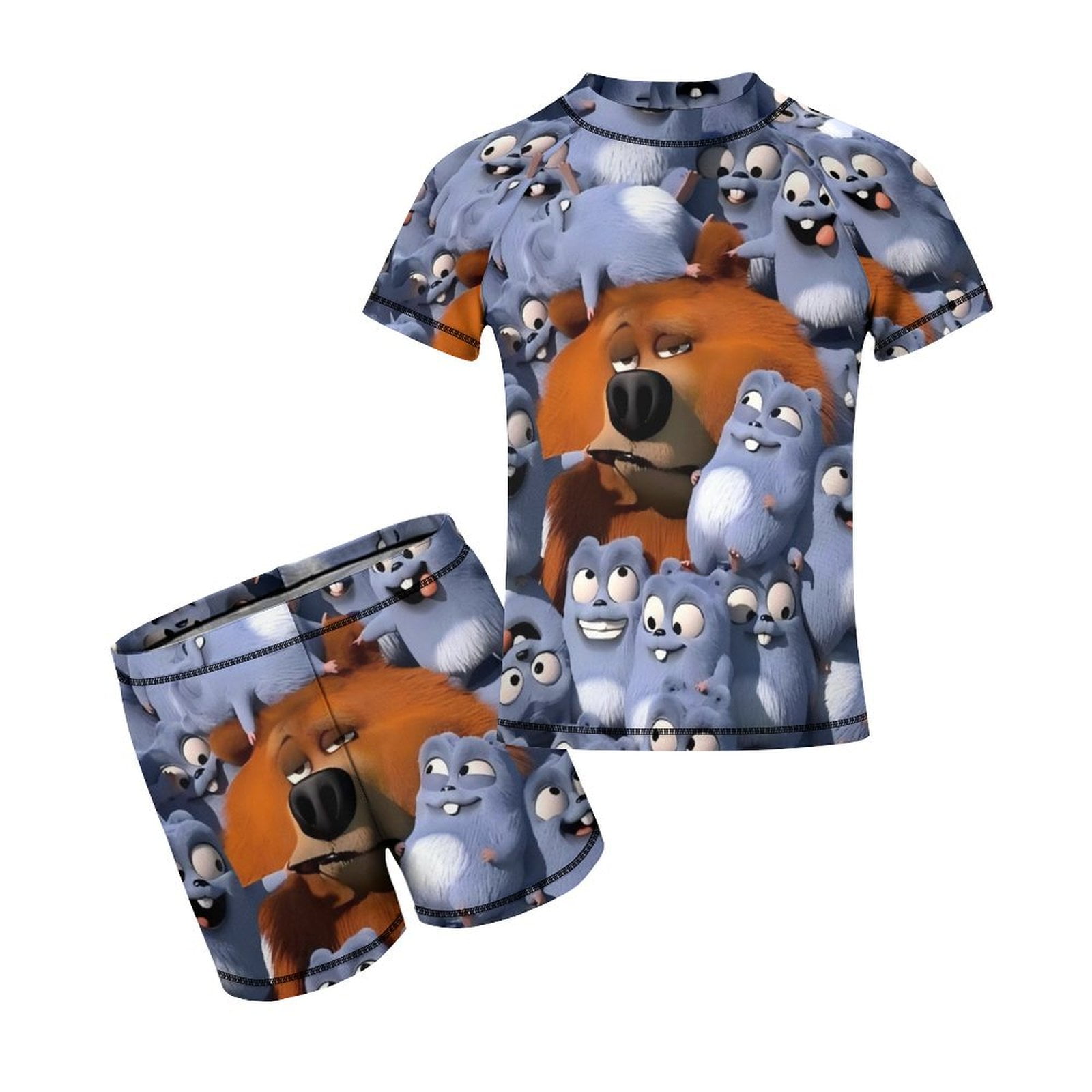 Grizzy Et Les Lemmings Boys 2 piece swimsuit set short sleeve 10-12Y ...