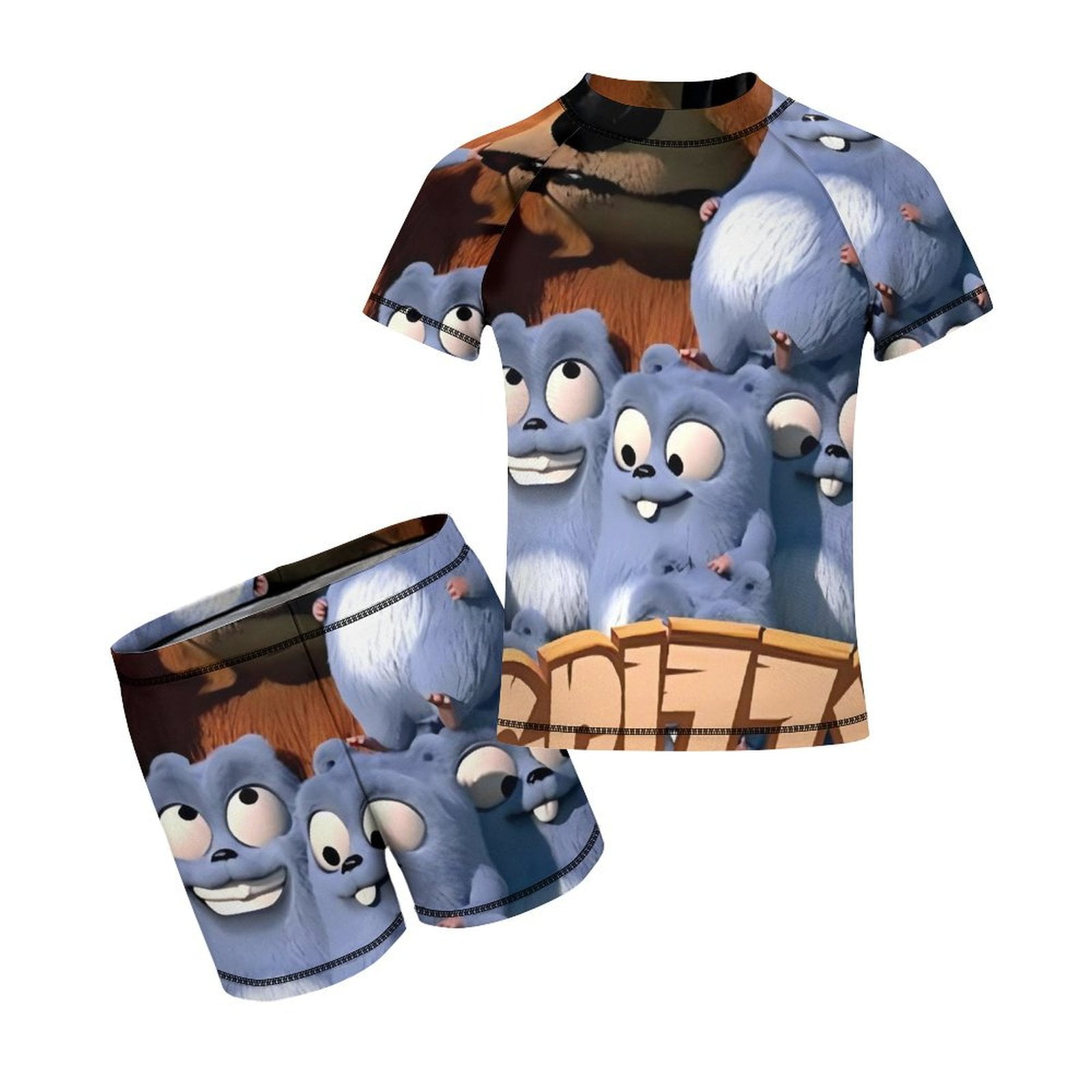 Grizzy Et Les Lemmings Boys 2 piece swimsuit set short sleeve 8-10Y ...