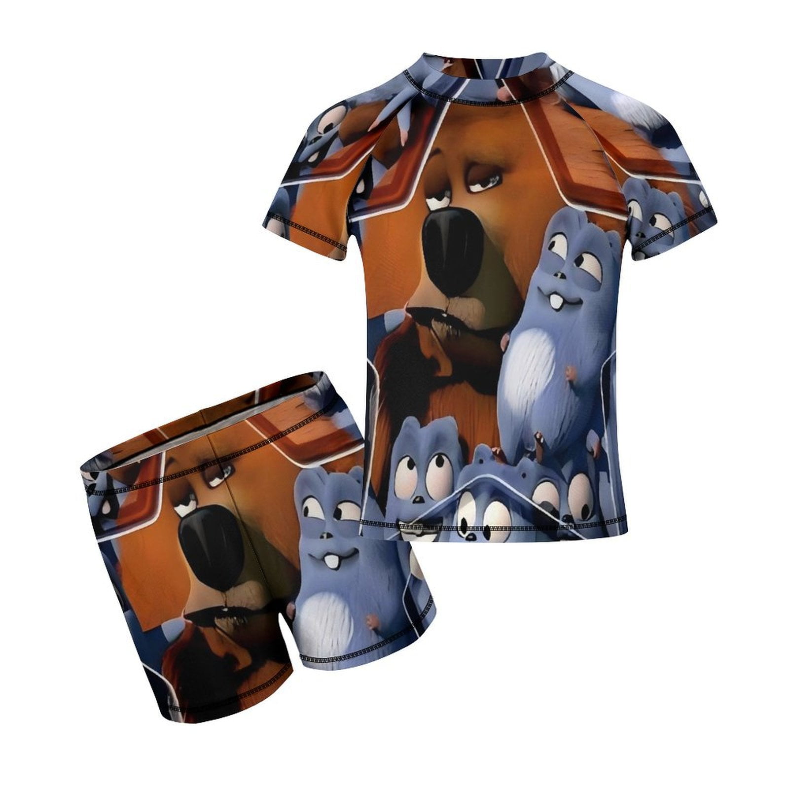 Grizzy Et Les Lemmings Boys 2 piece swimsuit set short sleeve 8-10Y ...