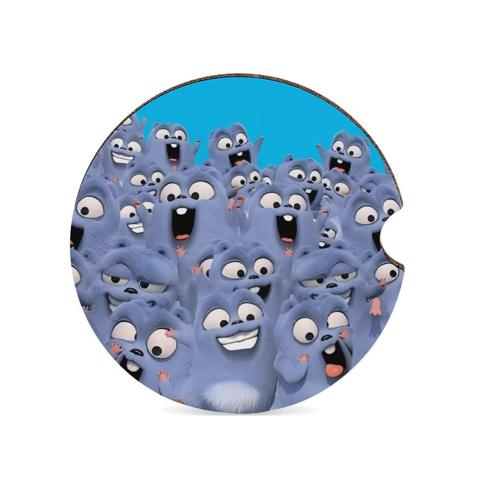 Grizzy Et Les Lemmings Cartoon car coaster with finger notches and cork ...